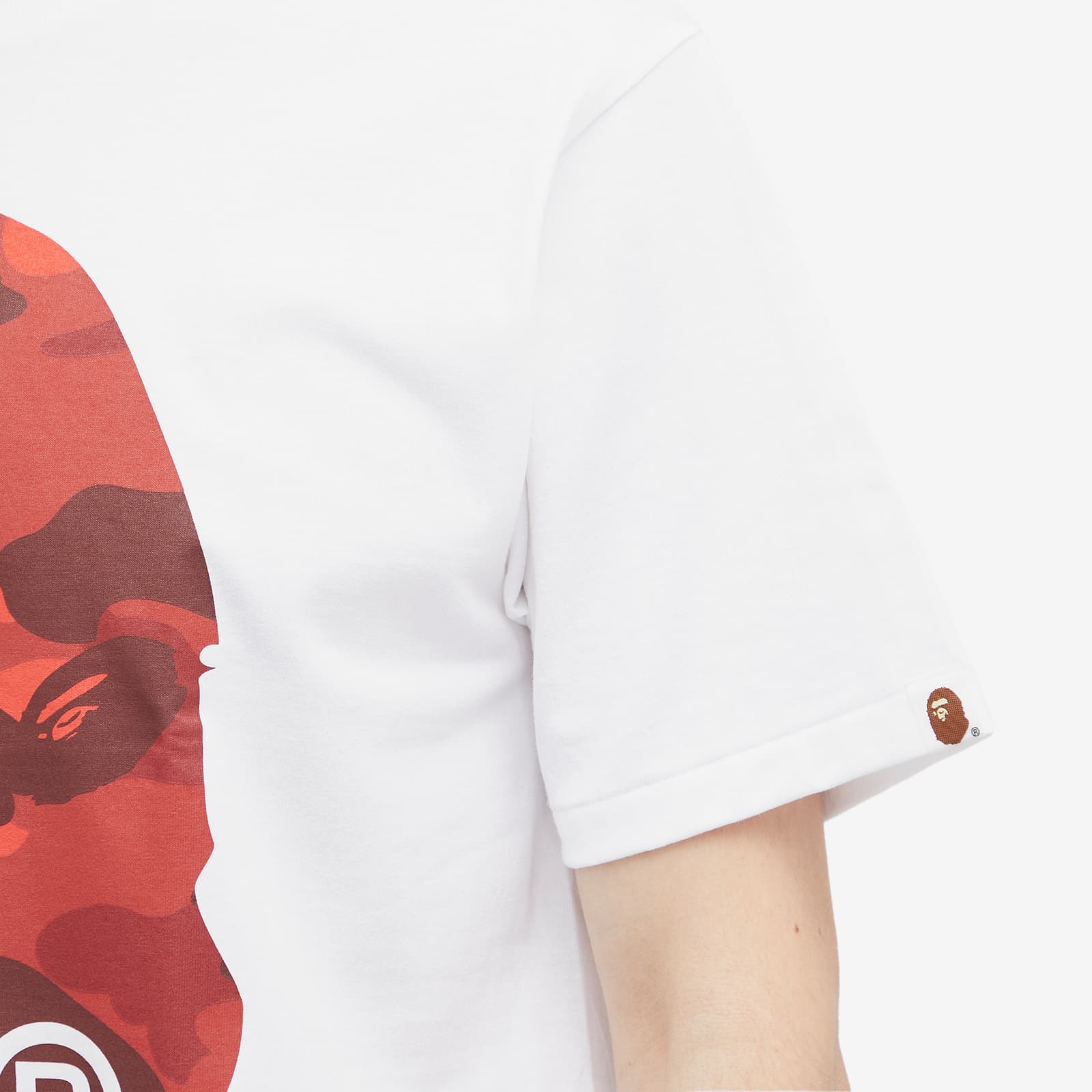 A Bathing Ape Camo Big Ape Head T-Shirt White & Red | END. (GB)