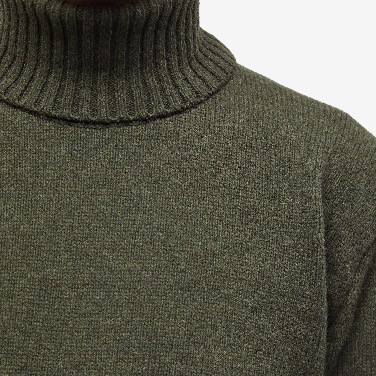 Universal Works Eco Wool Roll Neck Knit Olive | END. (US)