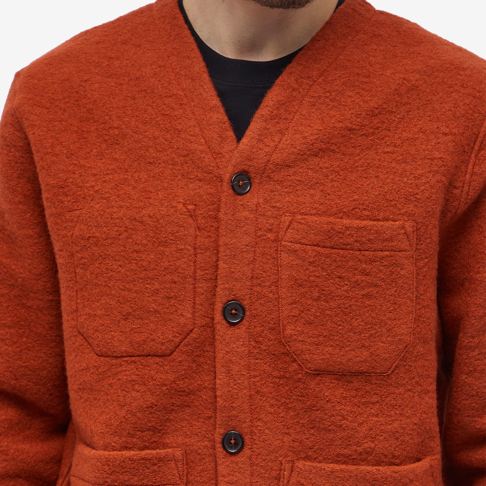 Universal Works Wool Fleece Cardigan Orange | END. (GB)