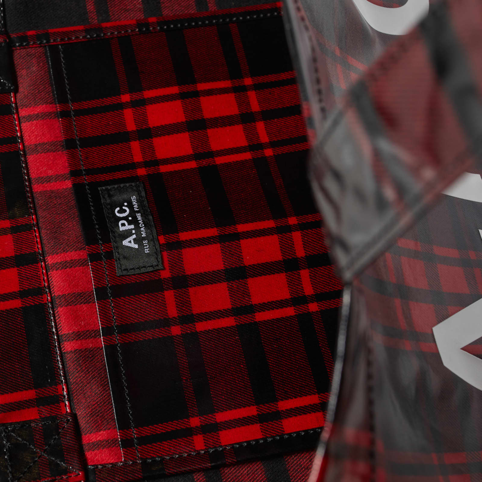 A.P.C. Diane Check Shopping Tote Bag Red | END. (HK)