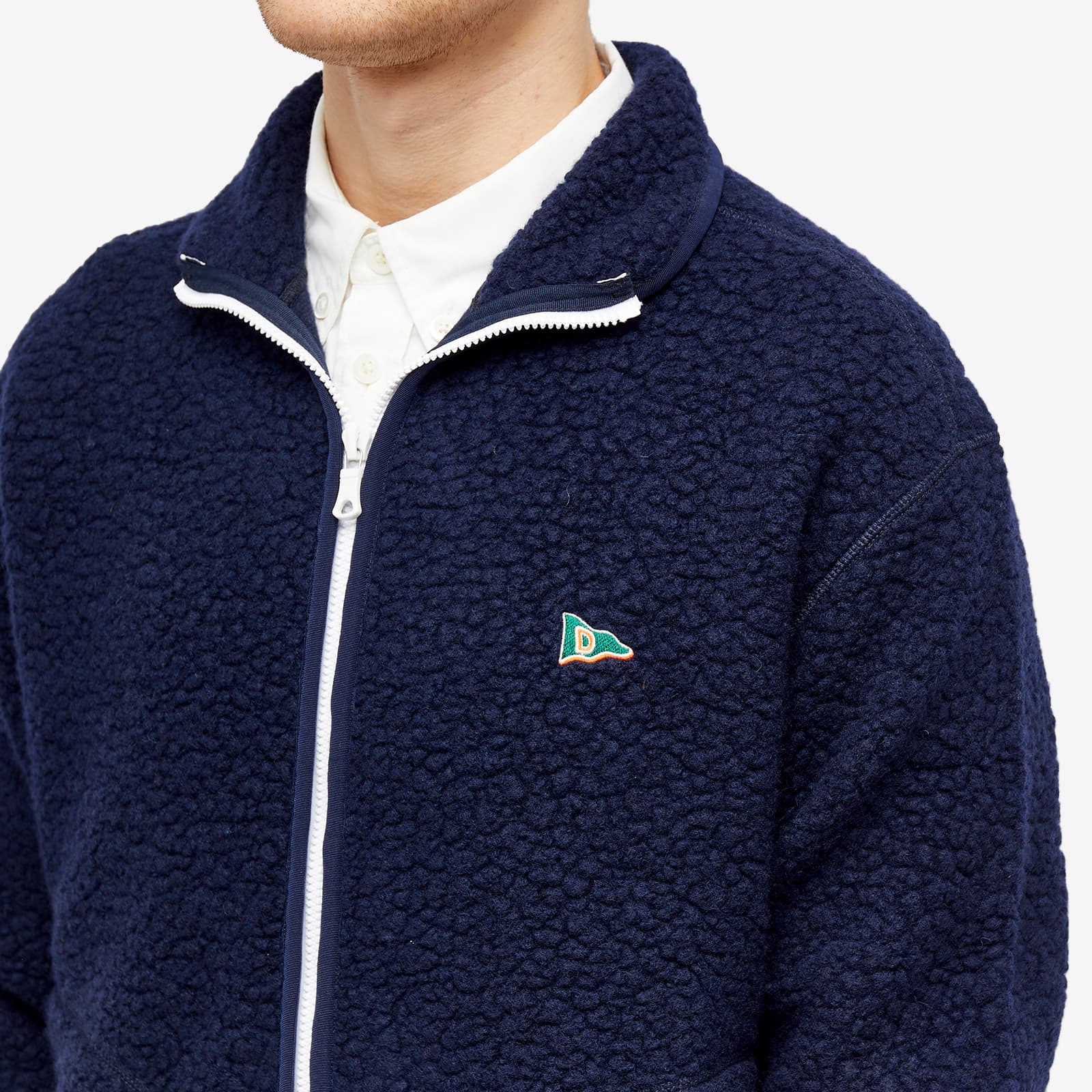 Drake's Boucle Wool Fleece Jacket Navy | END. (US)