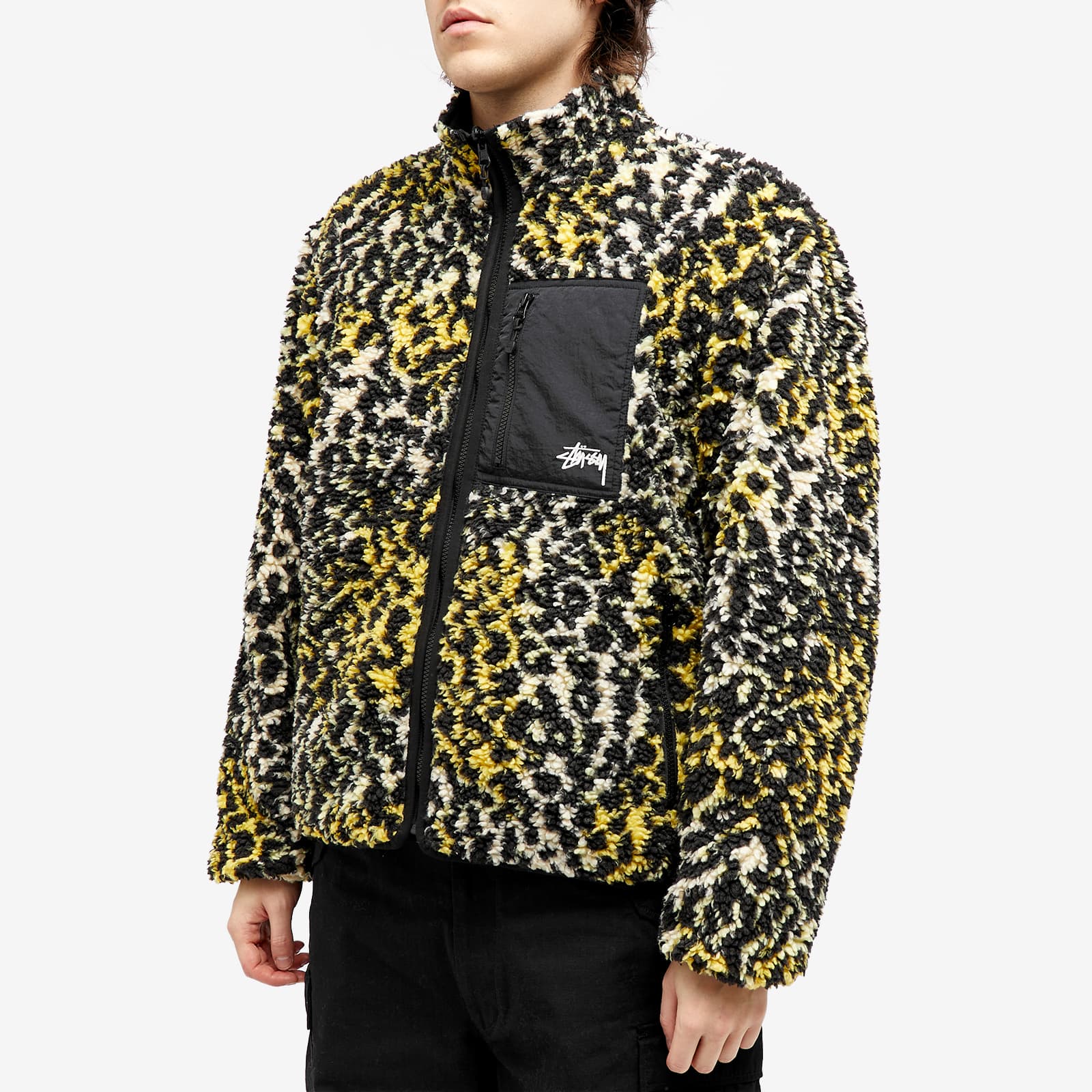 Stussy Sherpa Reversible Jacket Yellow Leopard | END. (GB)