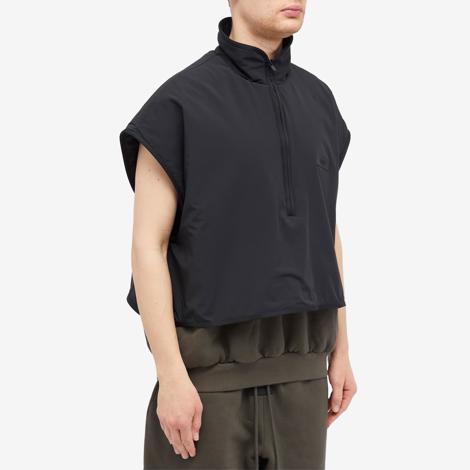 Fear of God ESSENTIALS Spring Nylon Fleece Mockneck Vest Ink & Jet ...