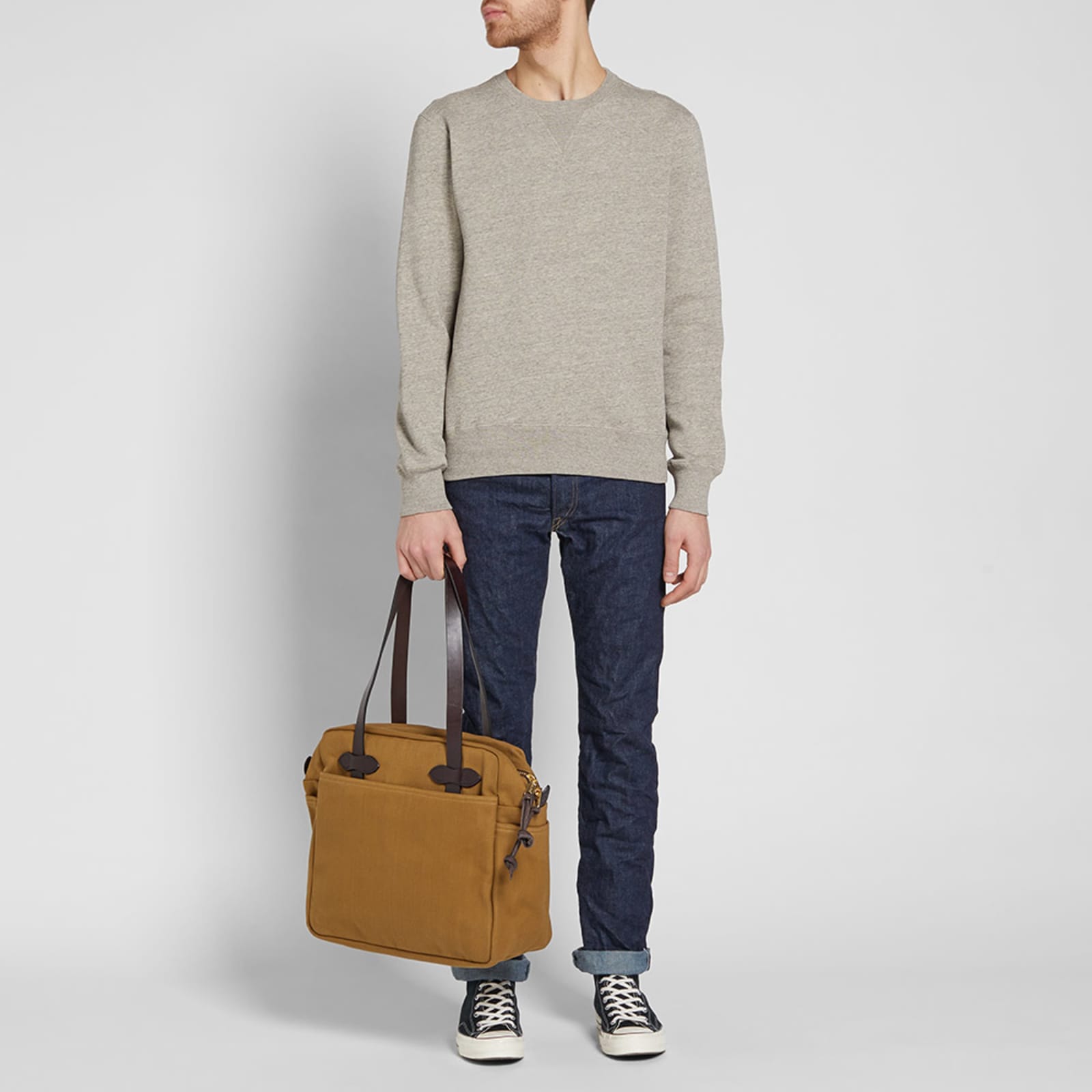 RRL Double V Crew Sweat Camp Heather | END. (US)