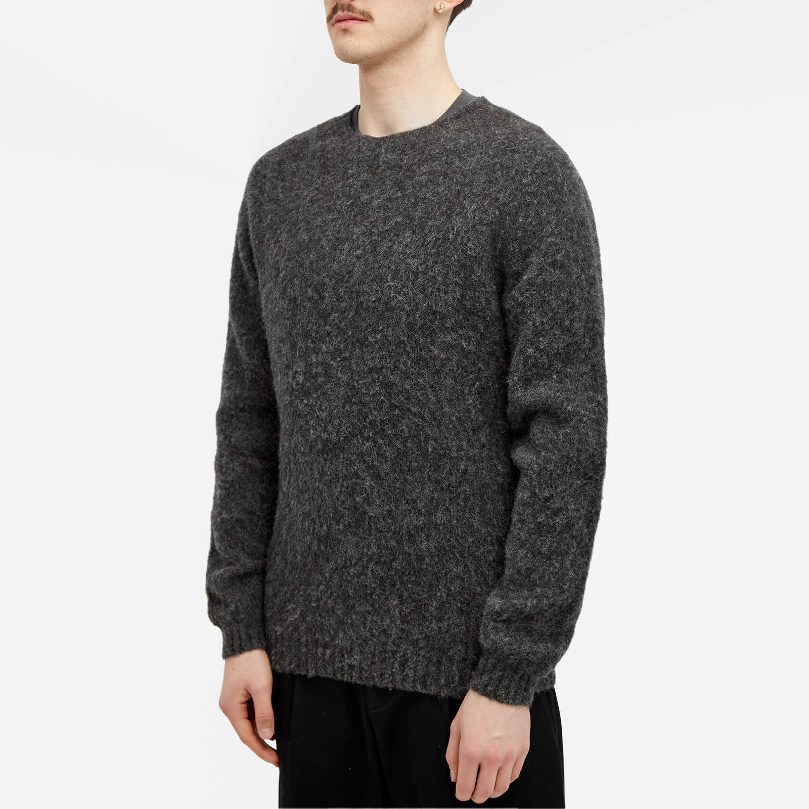Norse Projects Birnir Brushed Lambswool Crew Jumper Charcoal Melange ...