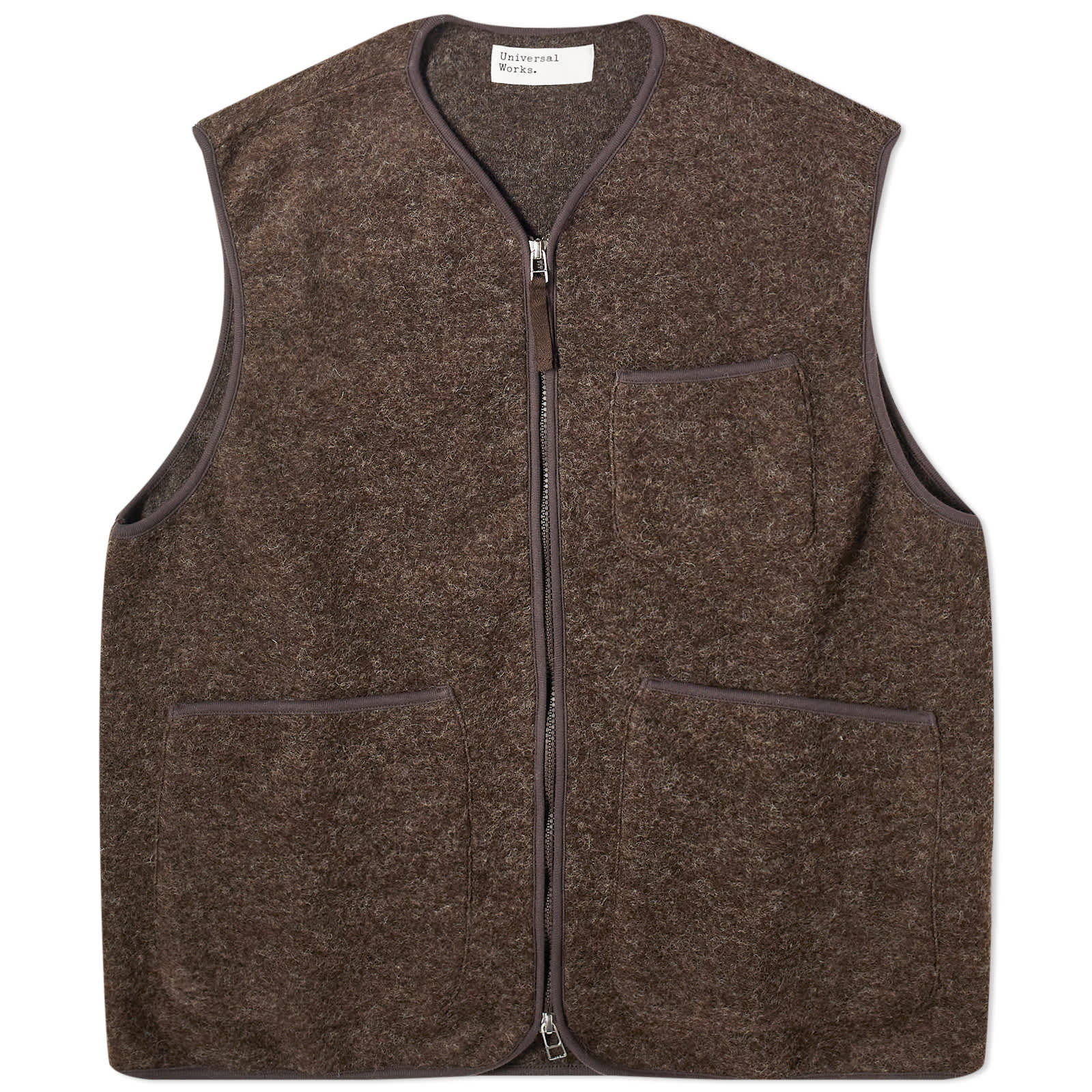 Universal Works Wool Fleece Zip Gilet - END. Exclusive Brown | END. (GB)