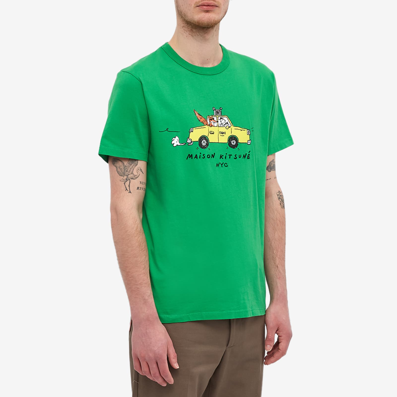 Maison Kitsune by Olympia Le-Tan Taxi Fox Classic T-Shirt KllyGrn | END ...