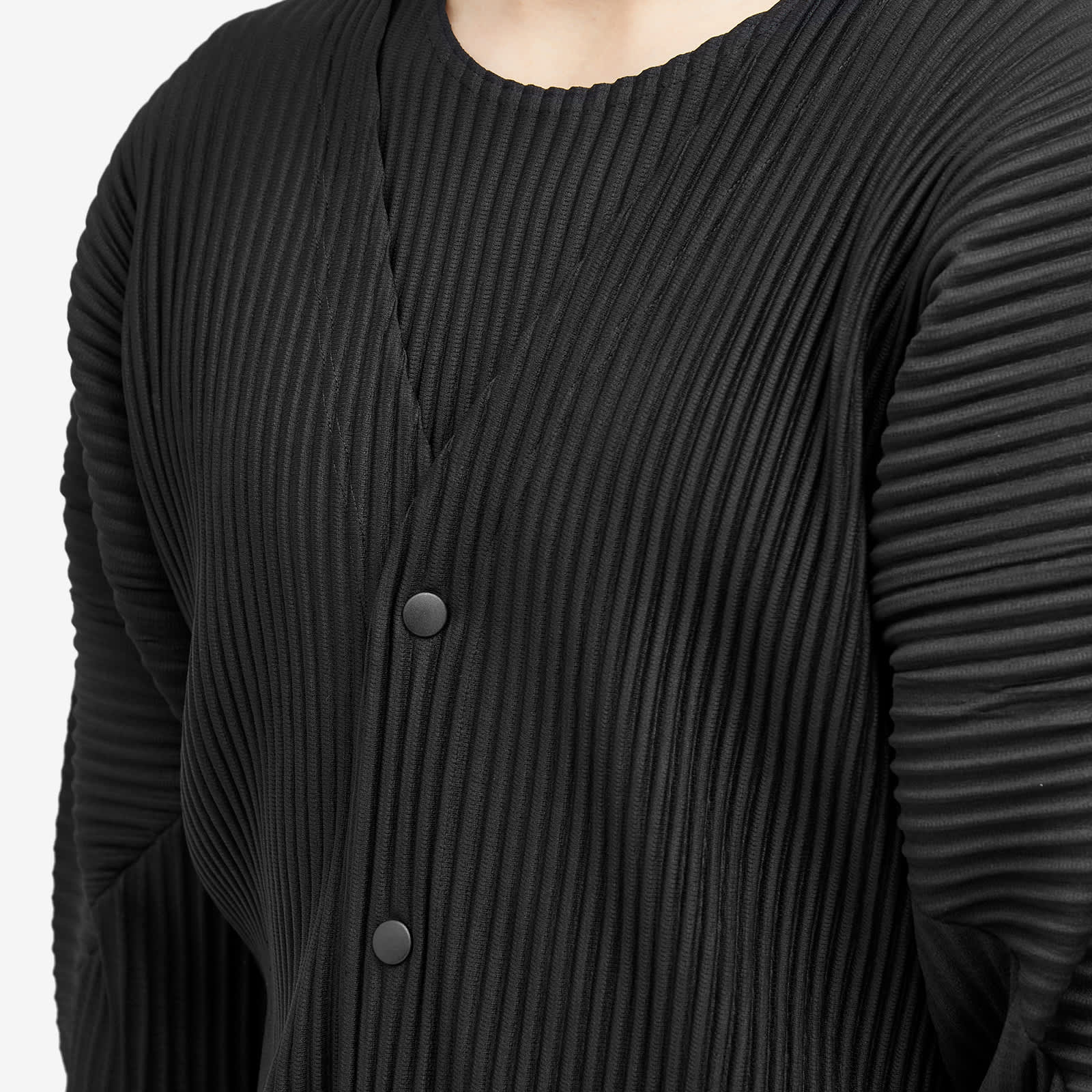 Homme Plissé Issey Miyake Pleated Cardigan Black | END. (US)