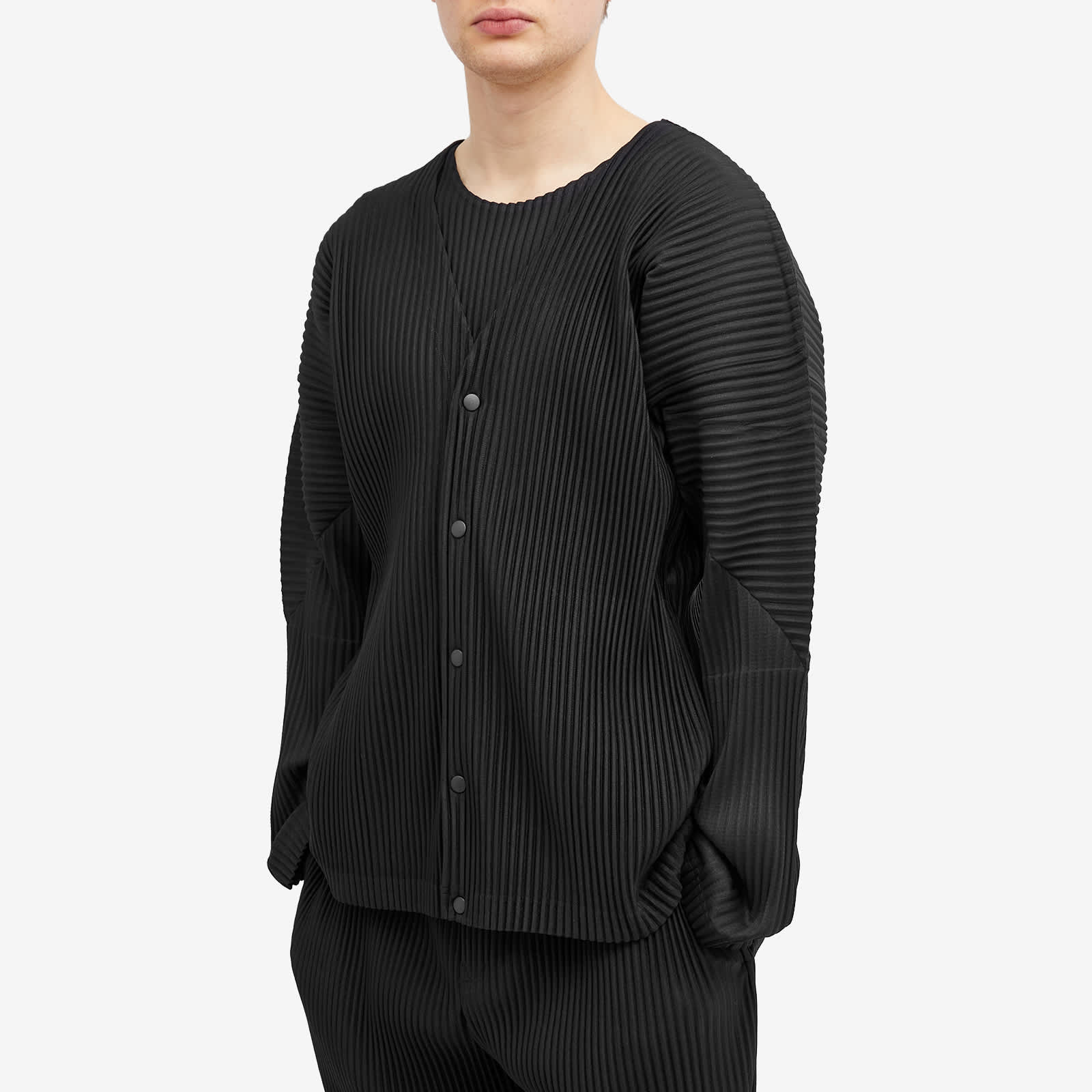 Homme Plissé Issey Miyake Pleated Cardigan Black | END. (US)