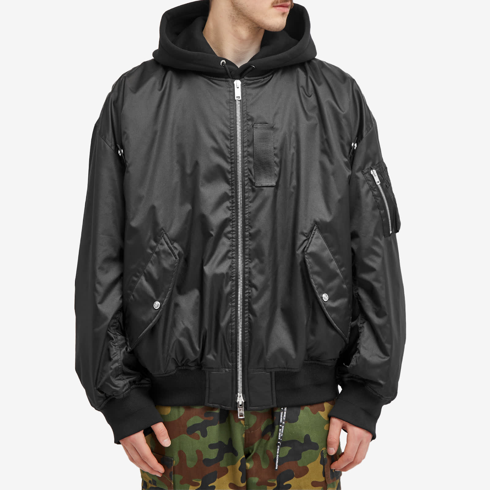 MASTERMIND WORLD Logo MA-1 Jacket Black | END. (HK)