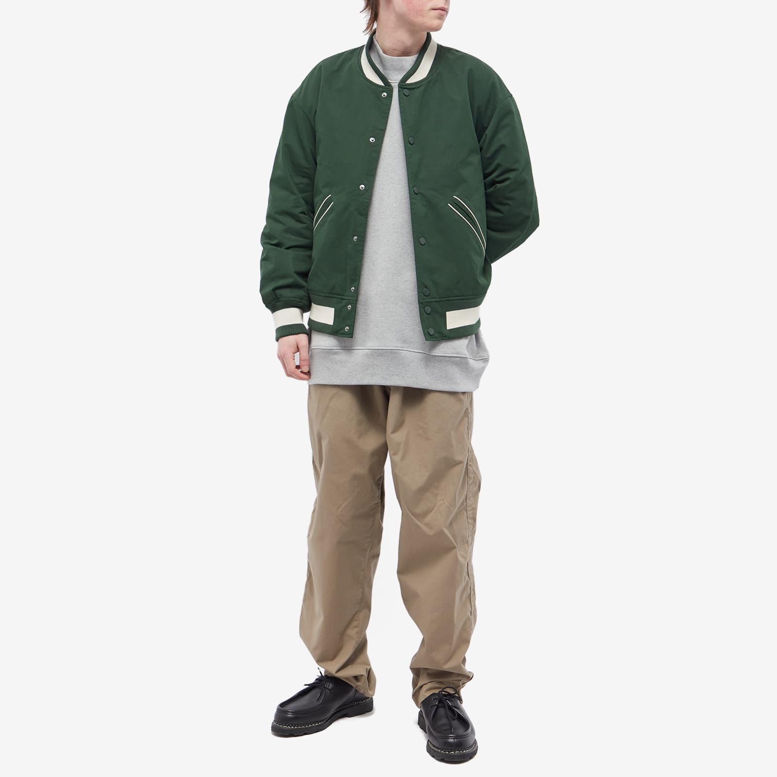 FrizmWORKS Cavalry Twill Varisty Jacket Forest Green | END. (KR)