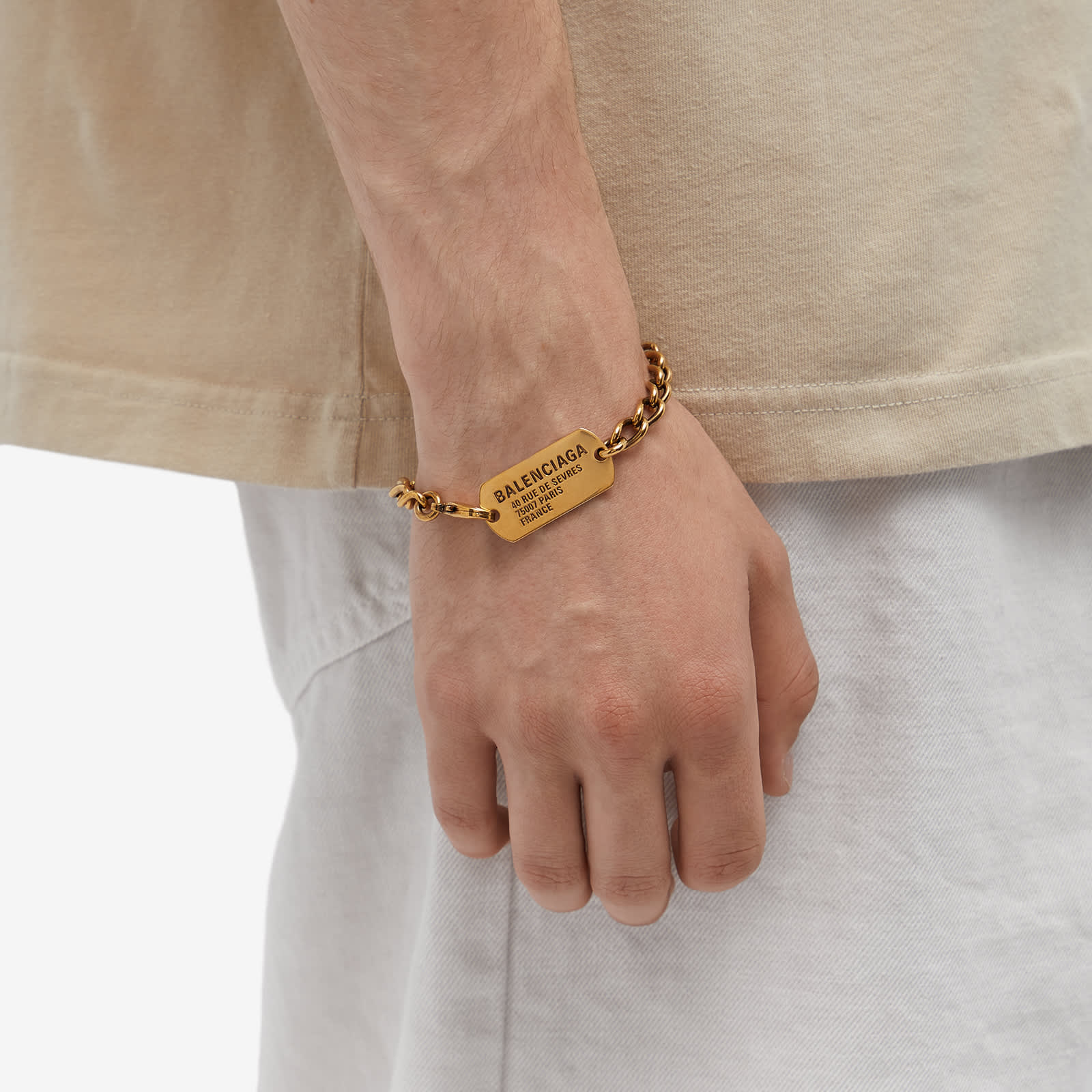 Balenciaga Tags Bracelet Antique Gold | END. (GB)