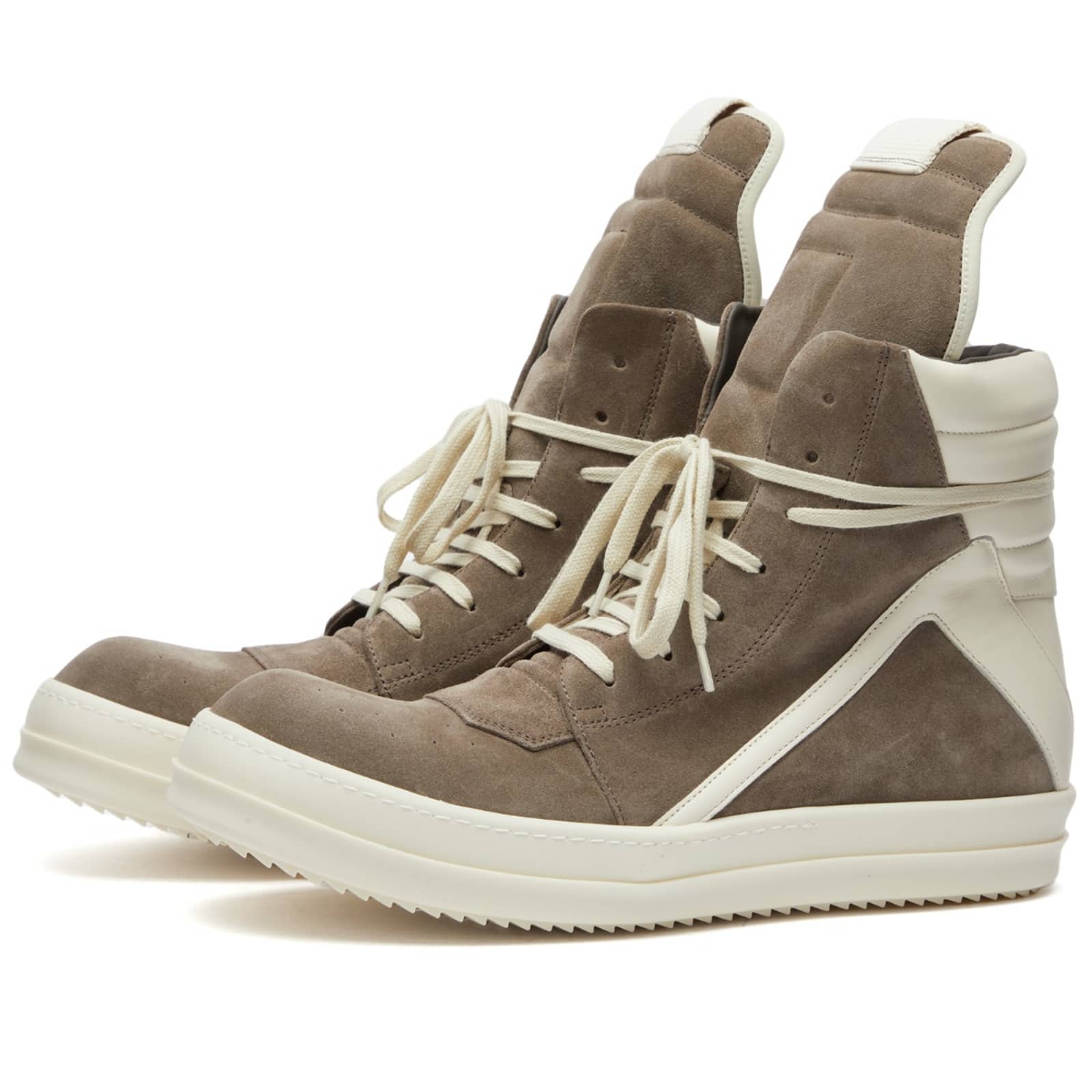 Rick Owens Suede Geobasket Sneakers Brown & Milk | END. (US)