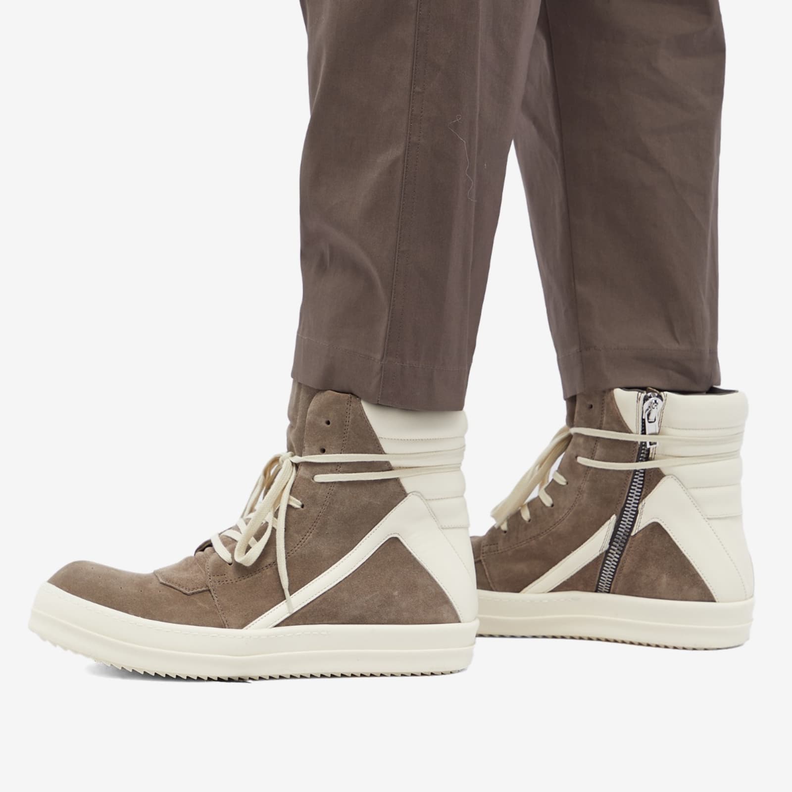 Rick Owens Suede Geobasket Sneakers Brown & Milk | END. (GB)