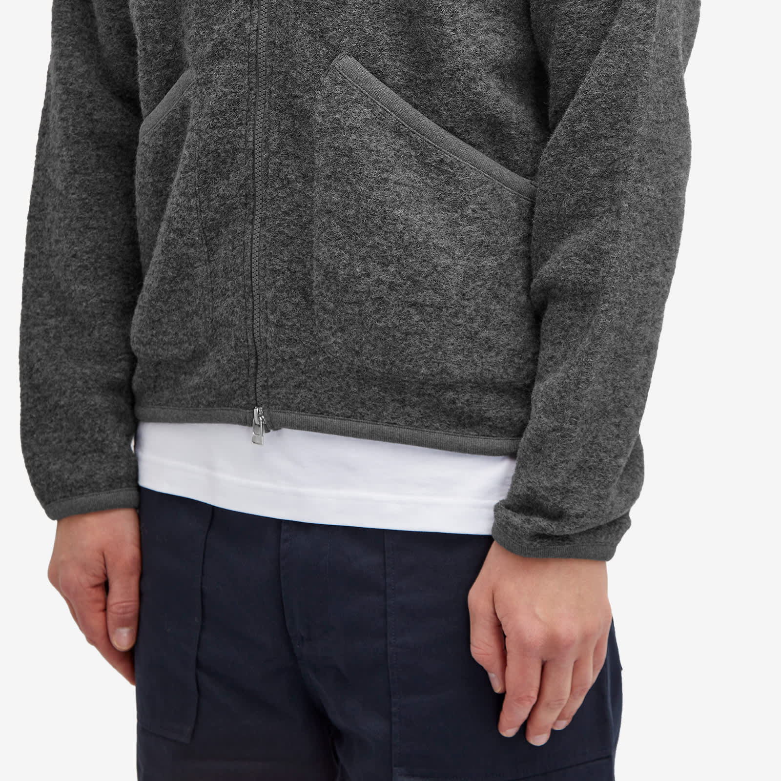 Universal Works Wool Fleece Zip Bomber Grey Marl | END. (KR)
