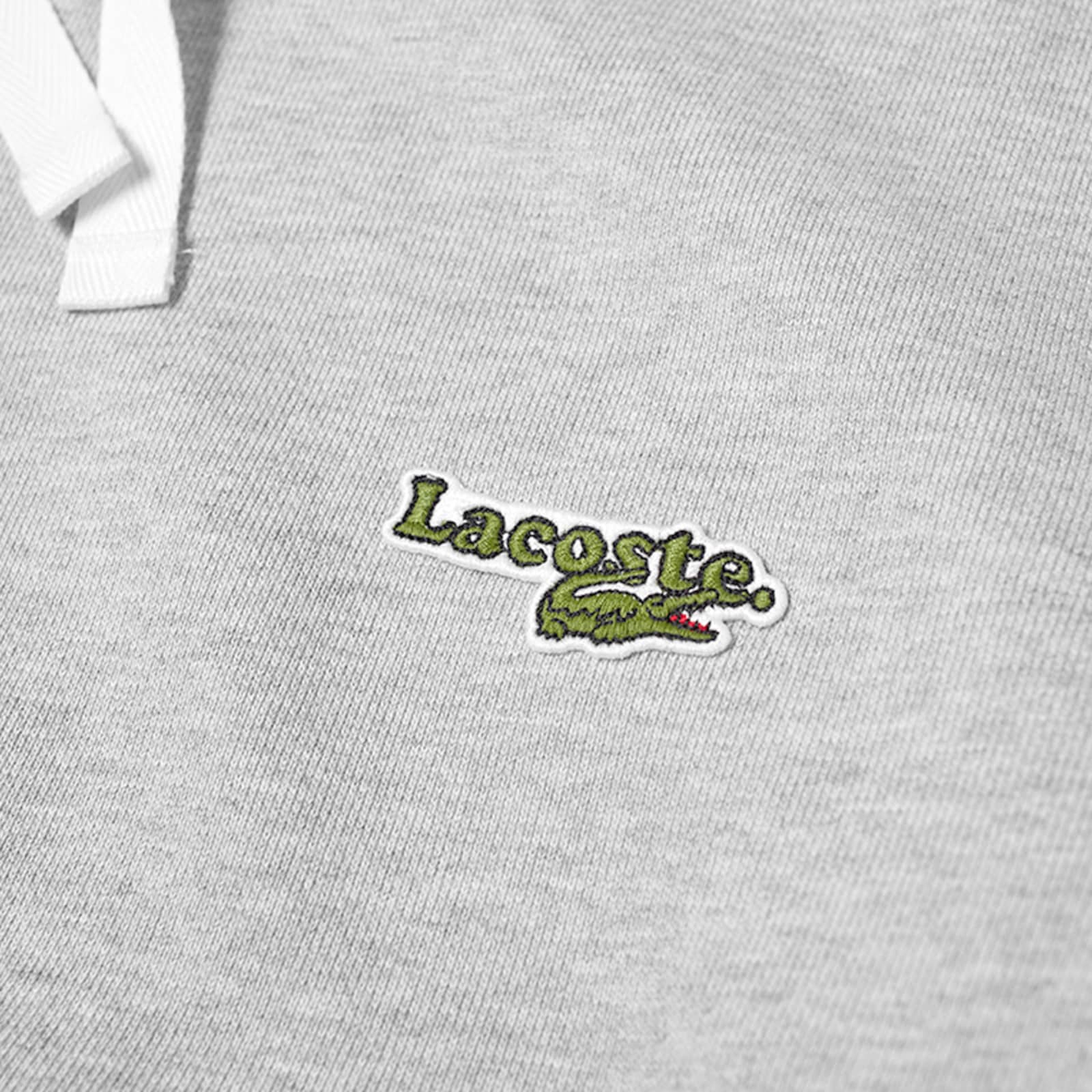 Lacoste Text Logo Popover Hoody Grey Marl | END. (KR)