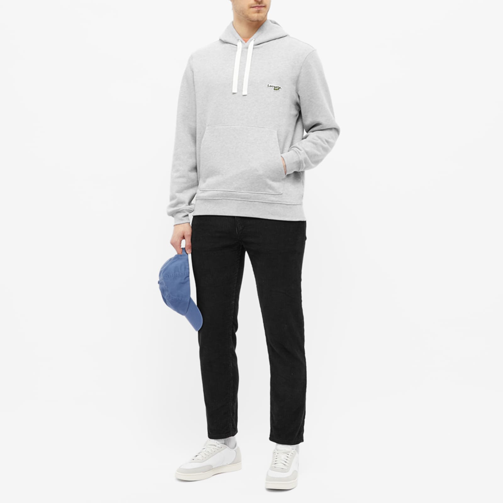 Lacoste Text Logo Popover Hoodie Grey Marl | END. (KR)