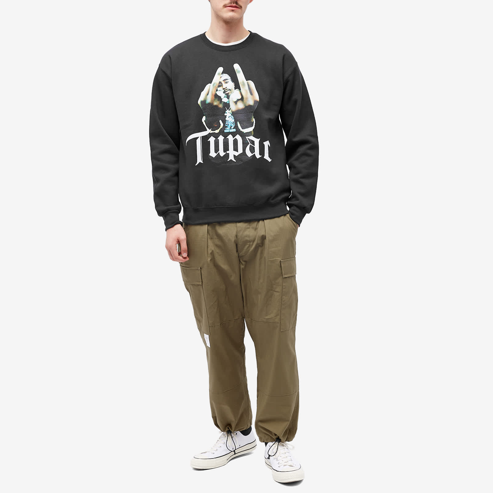 Wacko Maria Tupac Crew Neck Sweater Black | END. (HK)