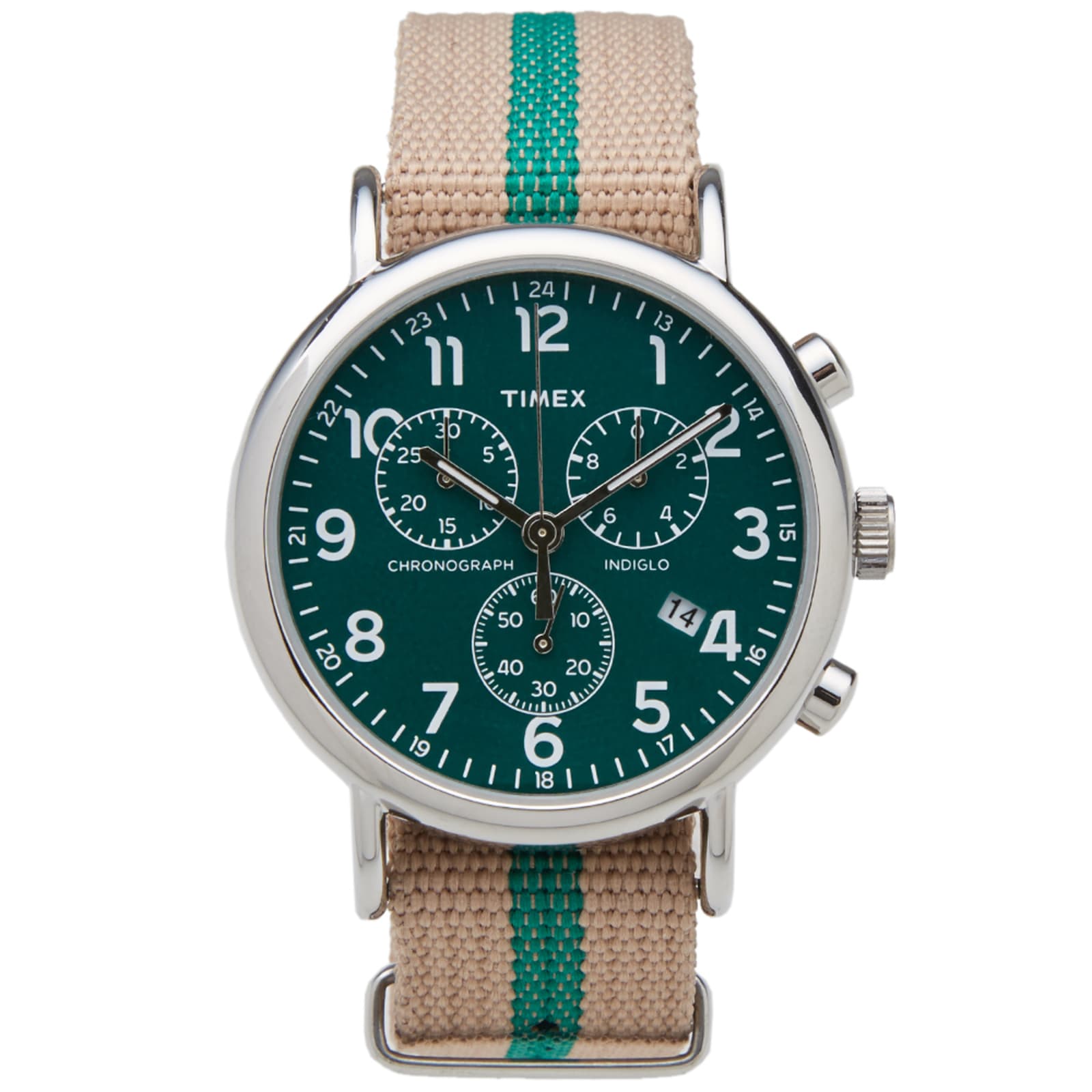 Timex Archive Weekender Chrono Watch Steel, Green & Sand | END. (US)