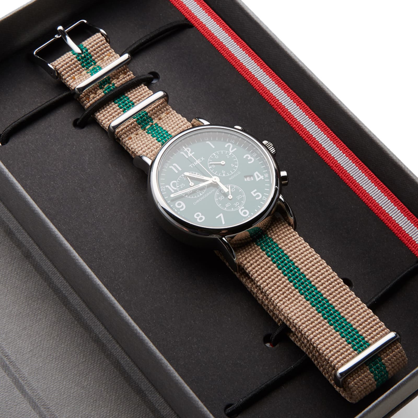 Timex Archive Weekender Chrono Watch Steel, Green & Sand | END. (US)