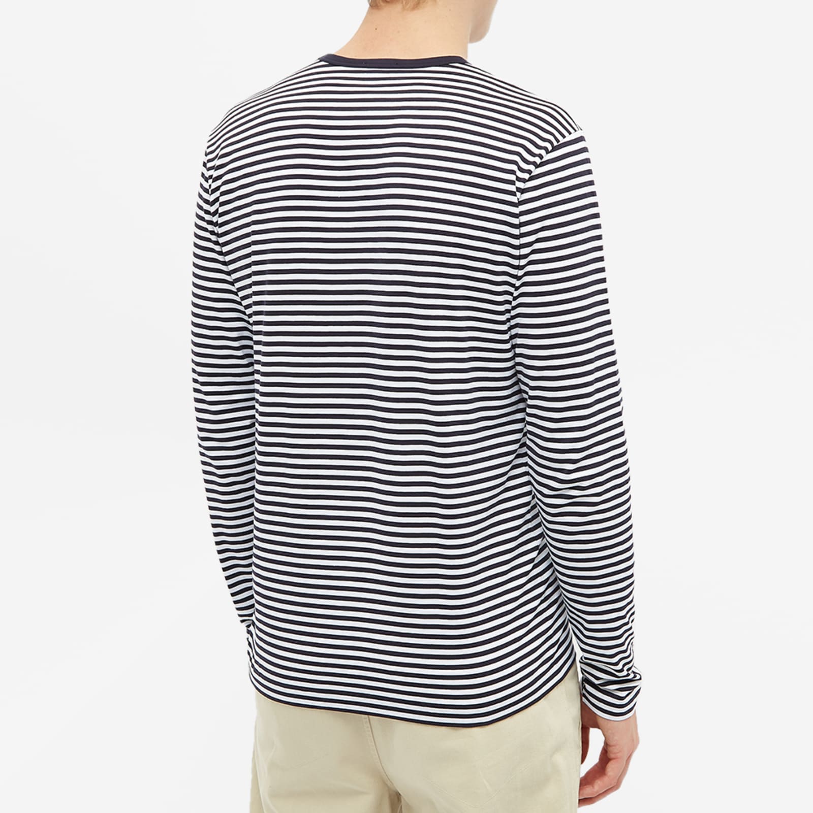 Sunspel Long Sleeve English Stripe T-Shirt White & Navy | END. (US)