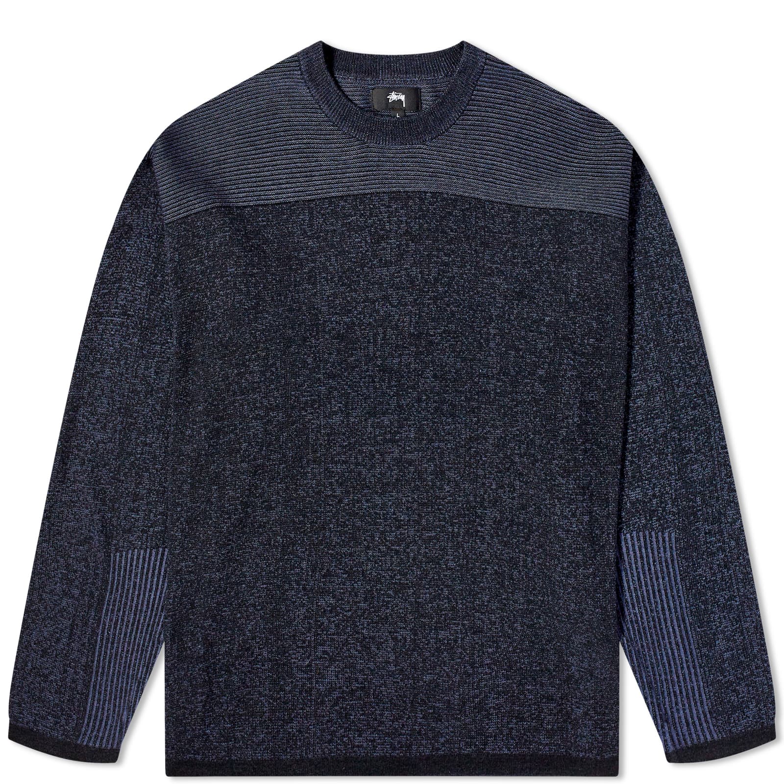 Stussy Engineered Panel Sweater Navy | END. (GB)