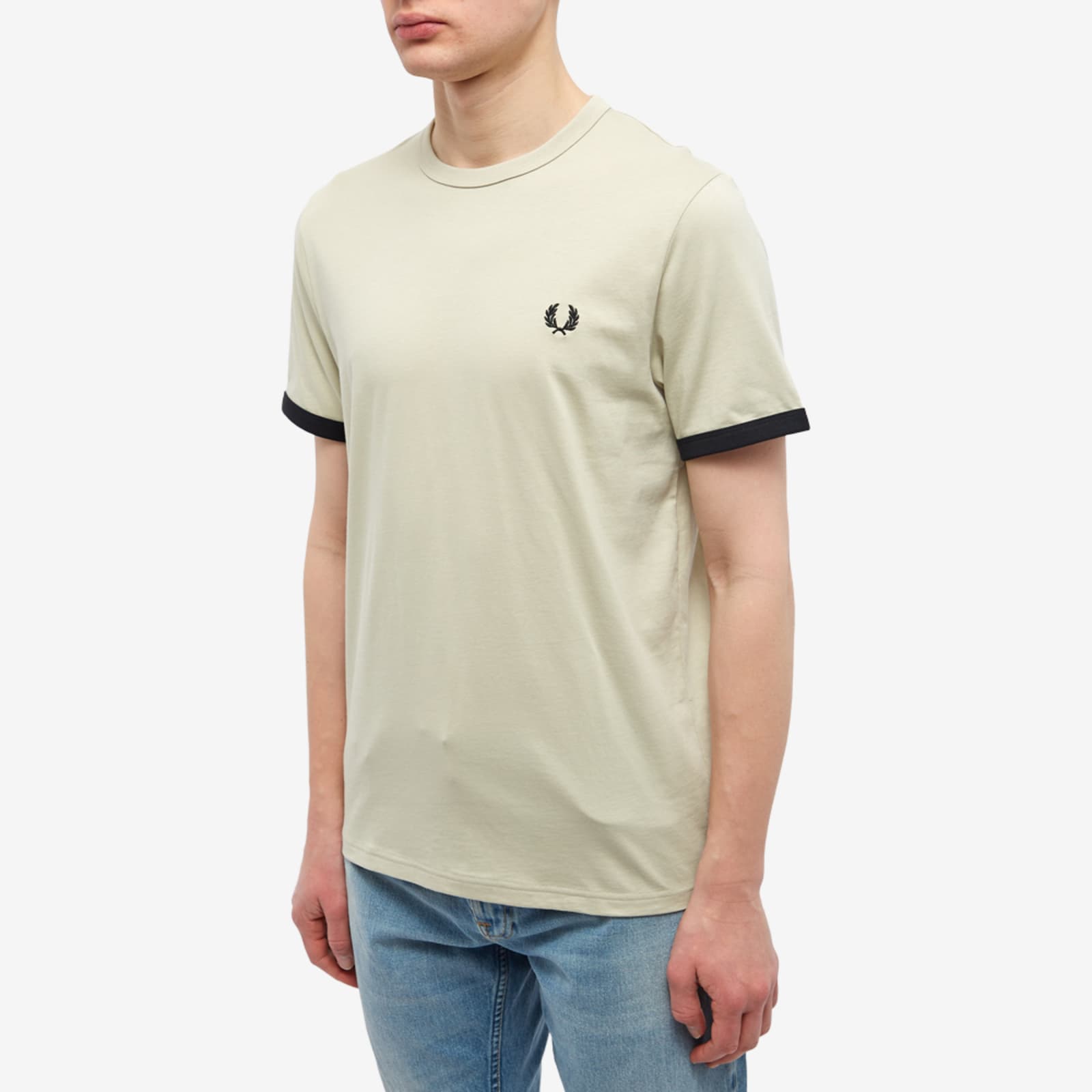 Fred Perry Ringer T-Shirt Light Oyster | END.