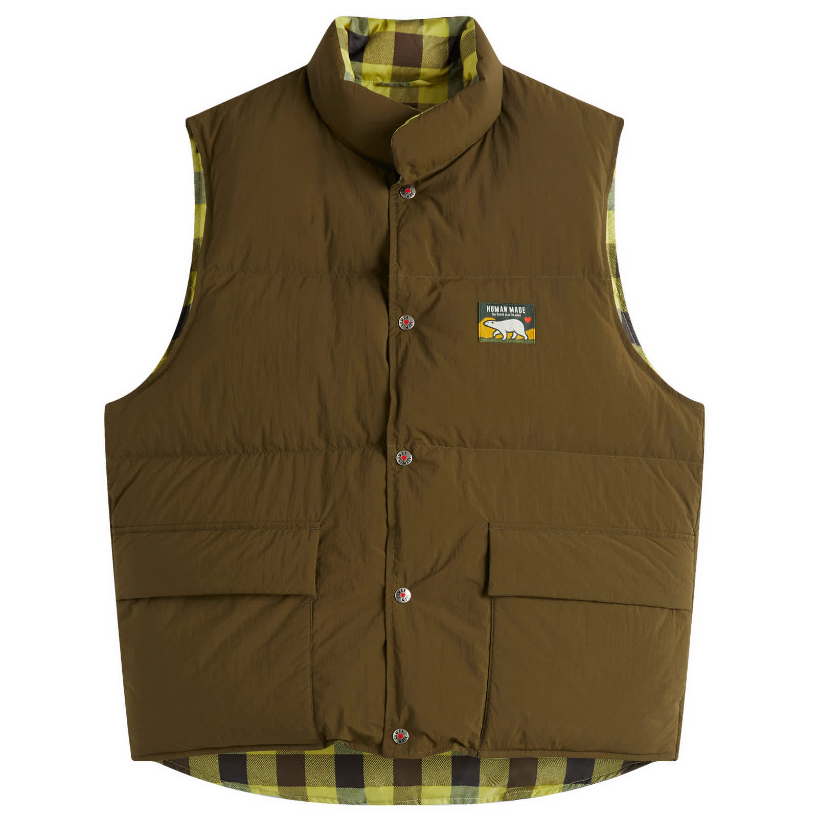 Human Made Reversible Down Vest Olive Drab | END. (KR)