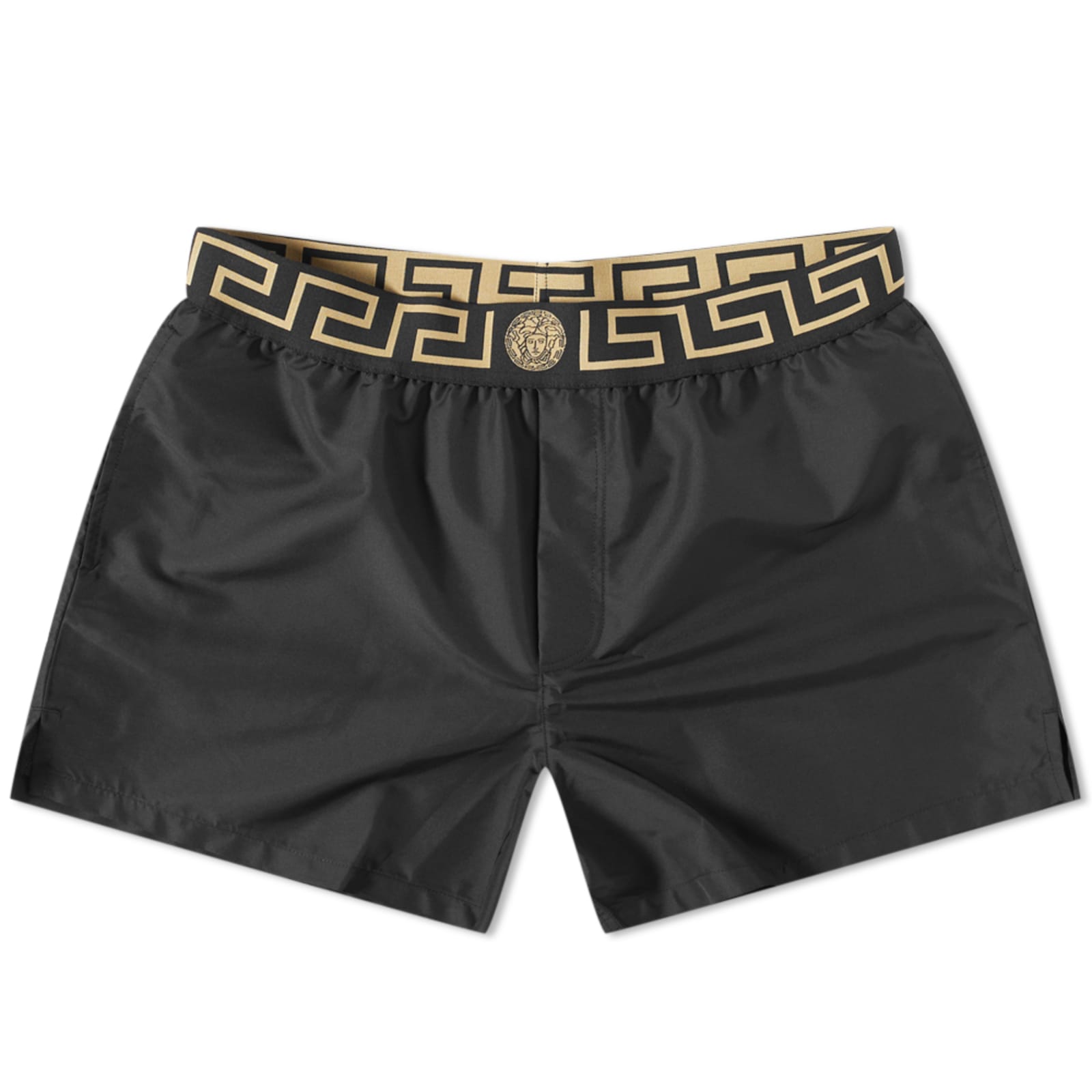 Versace Greek Waistband Swim Shorts Black & Gold | END. (GB)