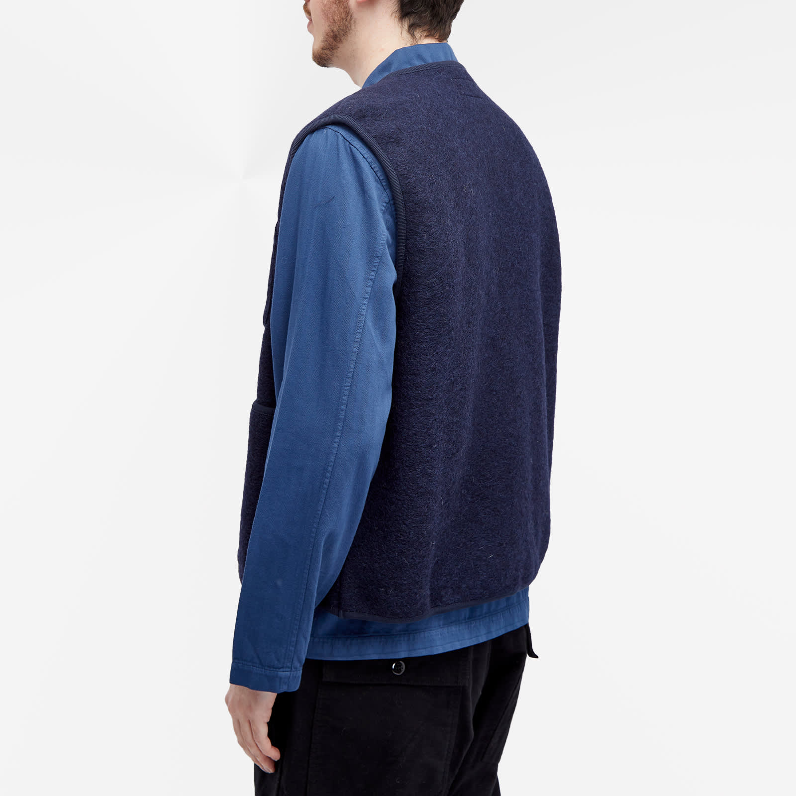 Universal Works Wool Fleece Zip Gilet - END. Exclusive Navy | END. (GB)