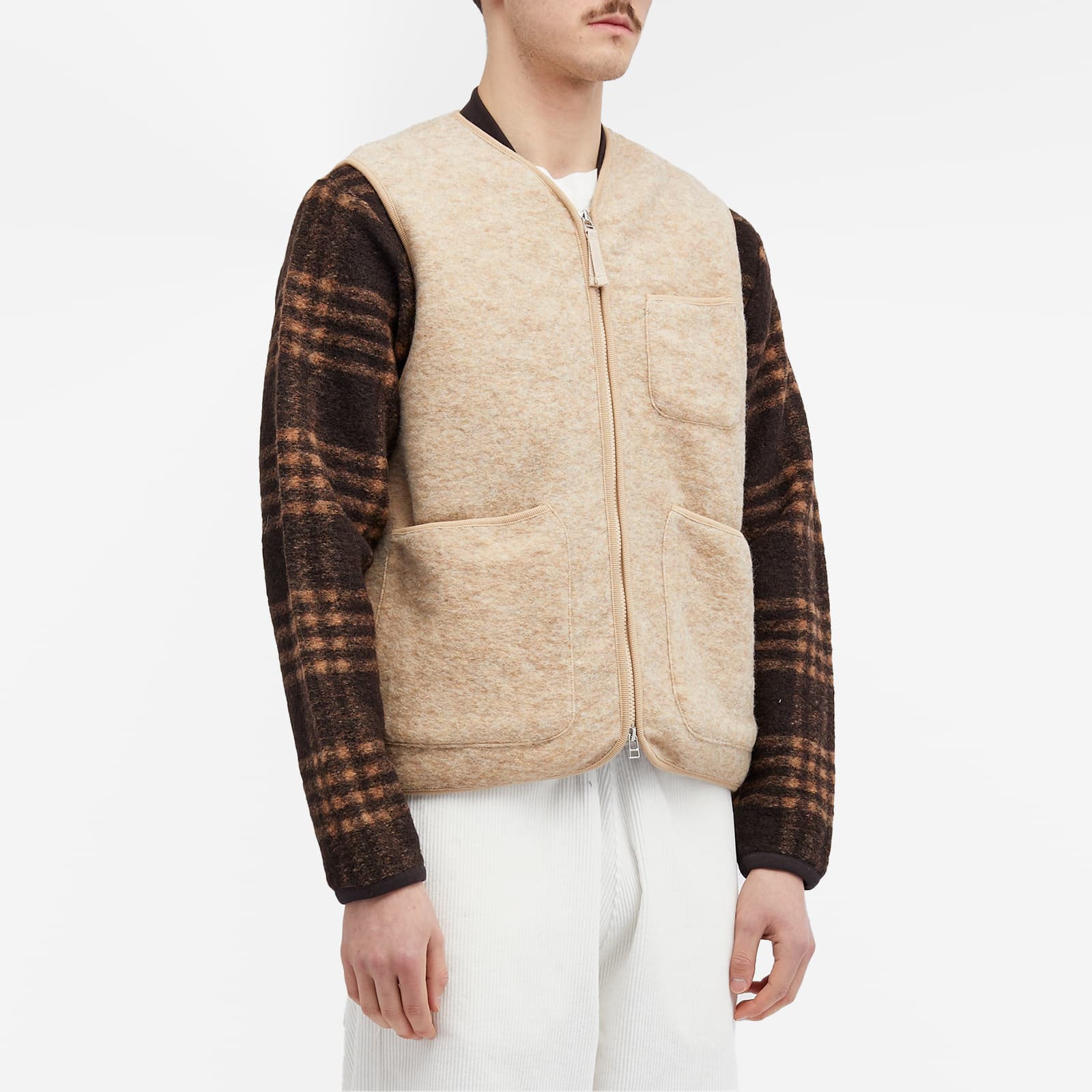 Universal Works Wool Fleece Zip Gilet - END. Exclusive Stone | END. (GB)