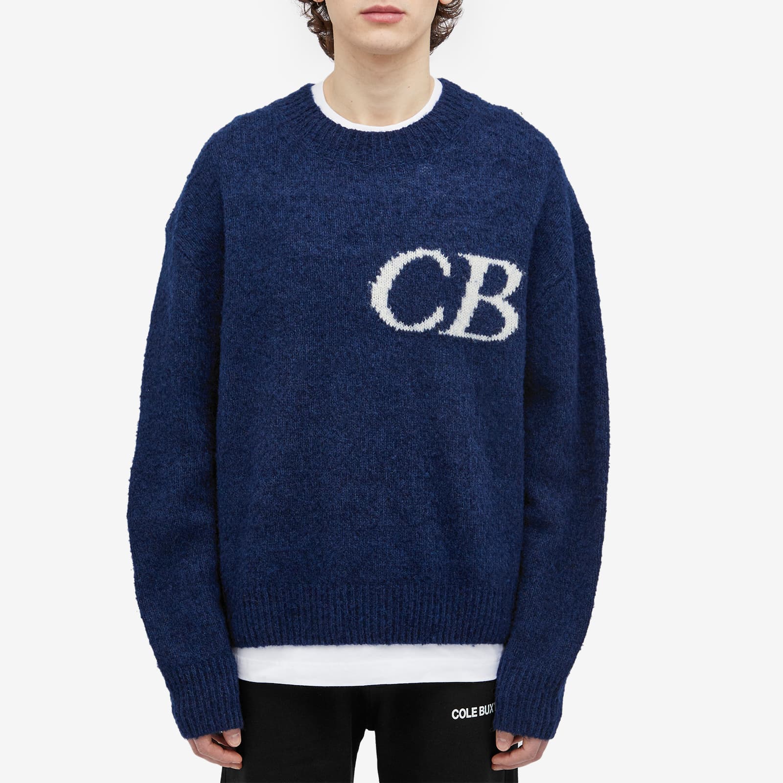 Cole Buxton CB Logo Crew Knit Sweat Navy | END. (GB)