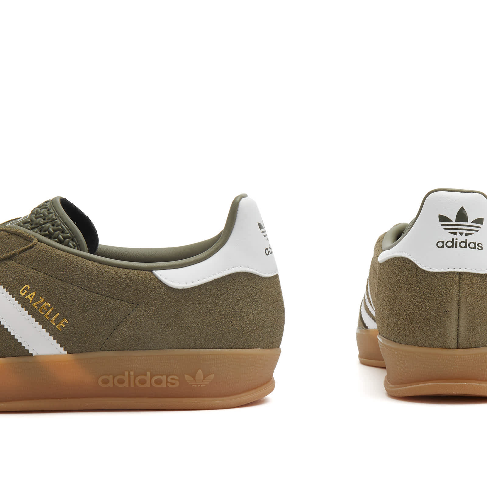 Adidas Gazelle Indoor Sneaker Olive Strata, White & Gold Met. | END. (US)