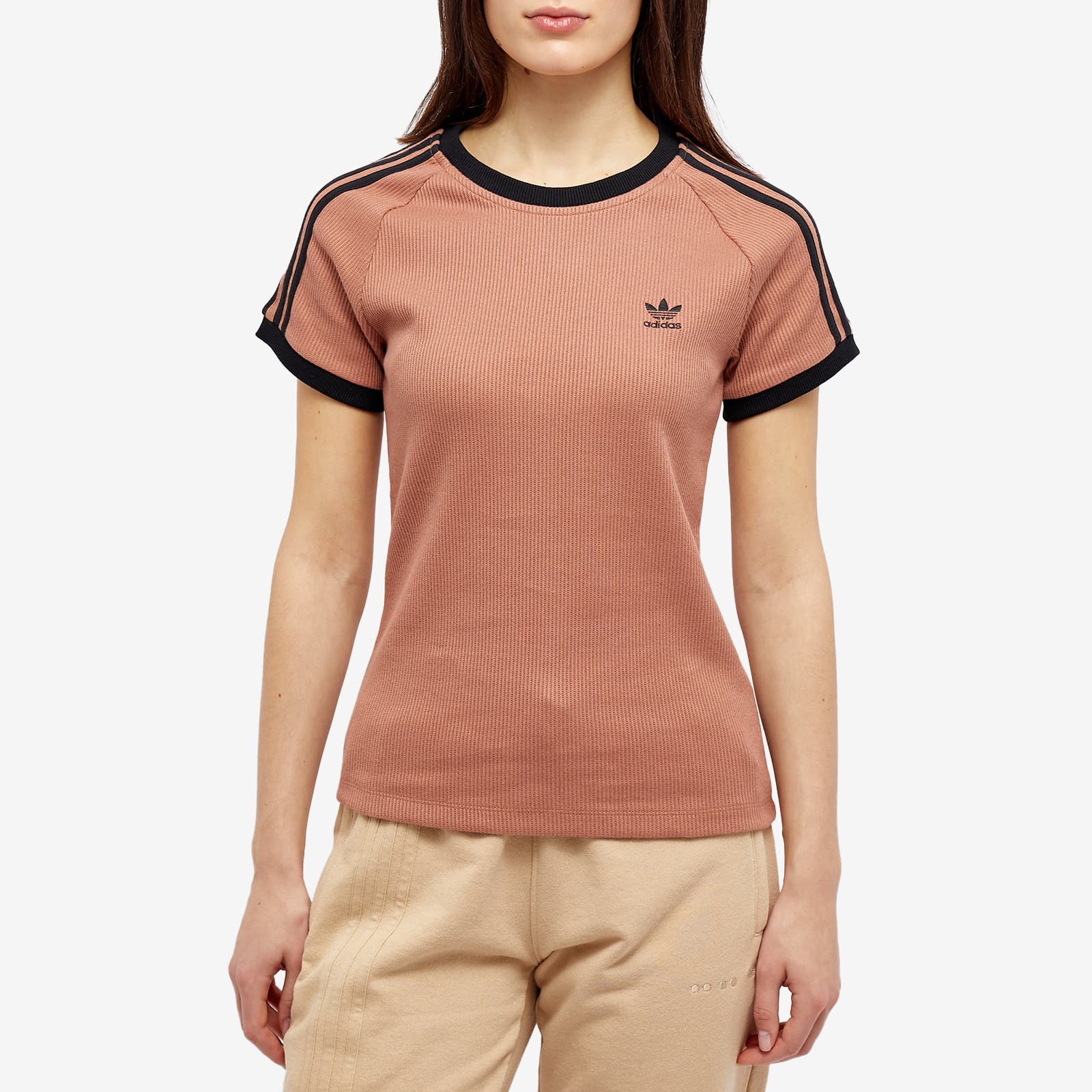 Adidas 3-Stripe Slim T-Shirt Clay Strata | END.