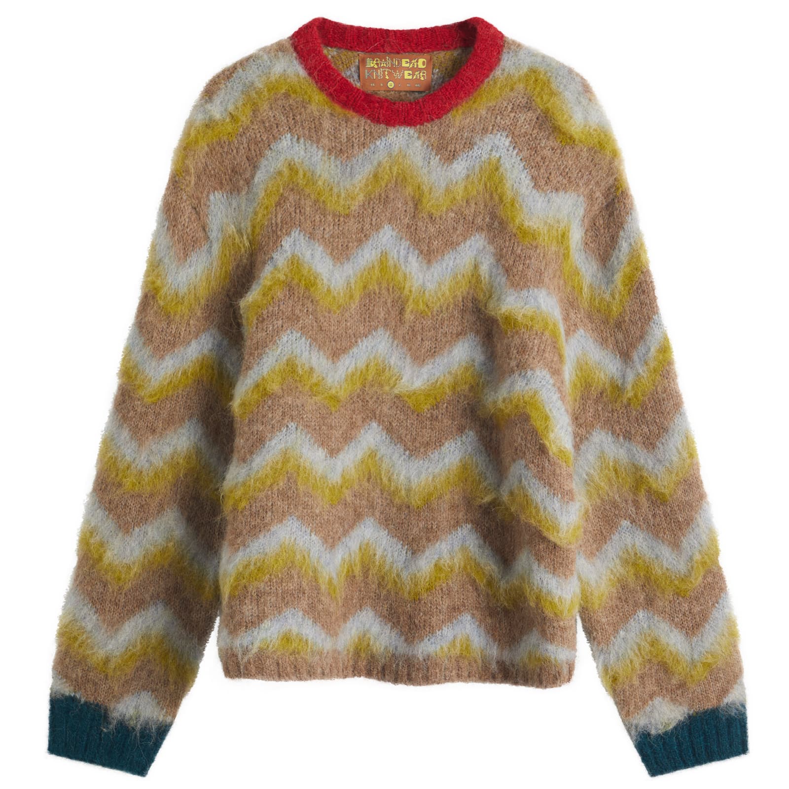 Brain Dead Zig Zag Boxy Knit Jumper Taupe Multi | END. (TW)