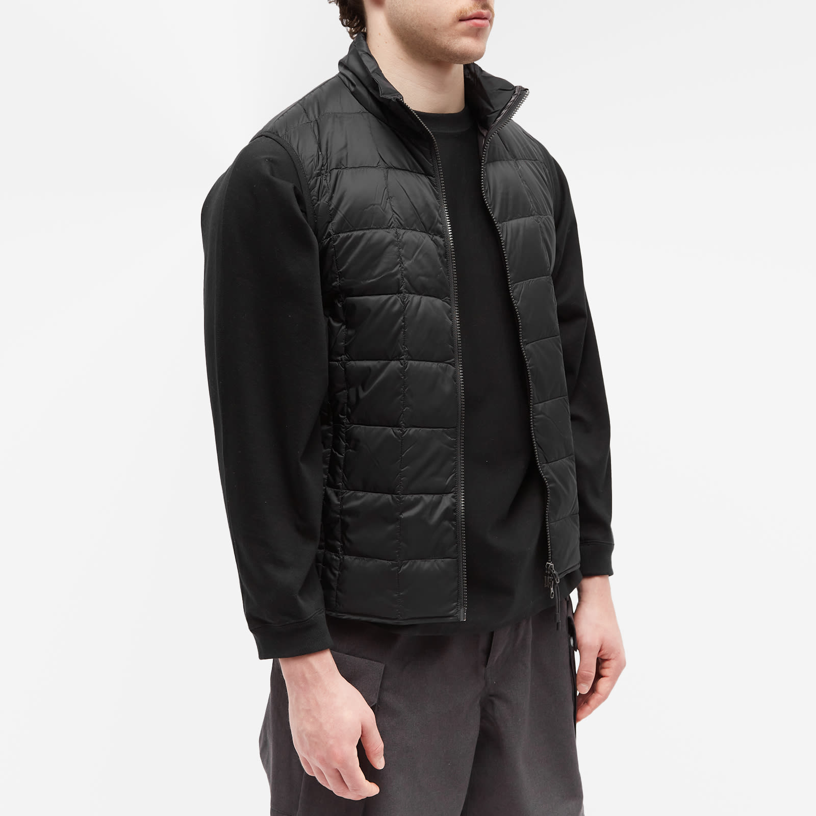 Taion High Neck Zip Down Vest Black | END.