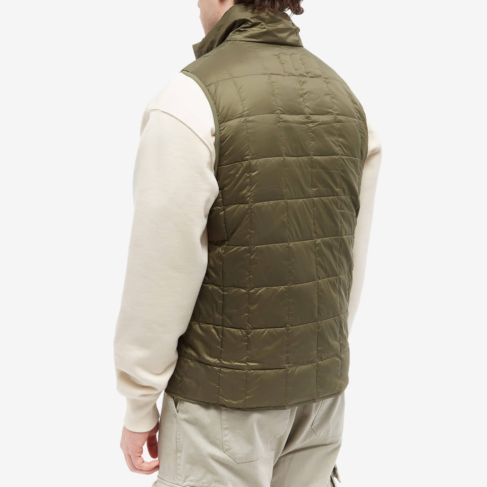 Taion High Neck Zip Down Vest Dark Olive | END. (CA)