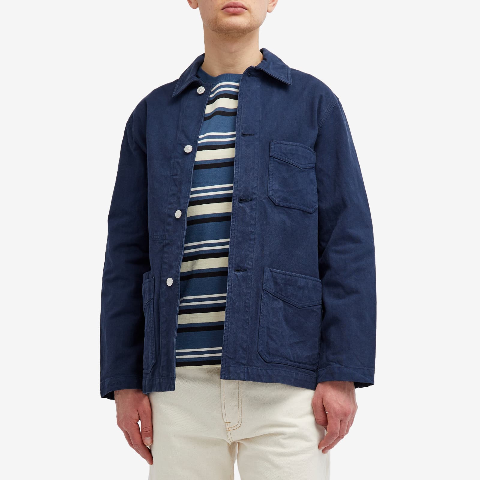 Drake's Canvas Chore Jacket Navy | END.