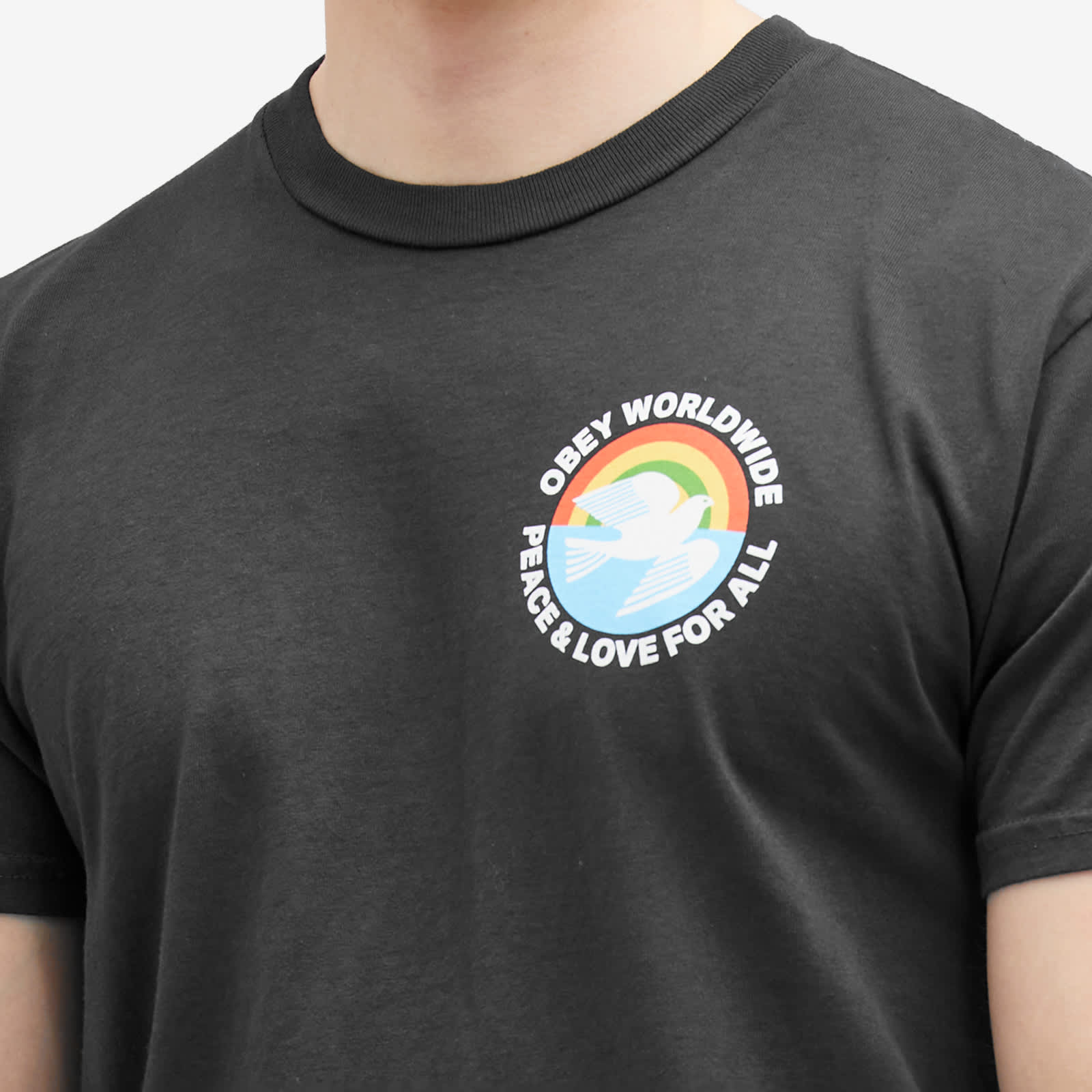 Obey Peace & Love For All T-Shirt Vintage Black | END. (HK)
