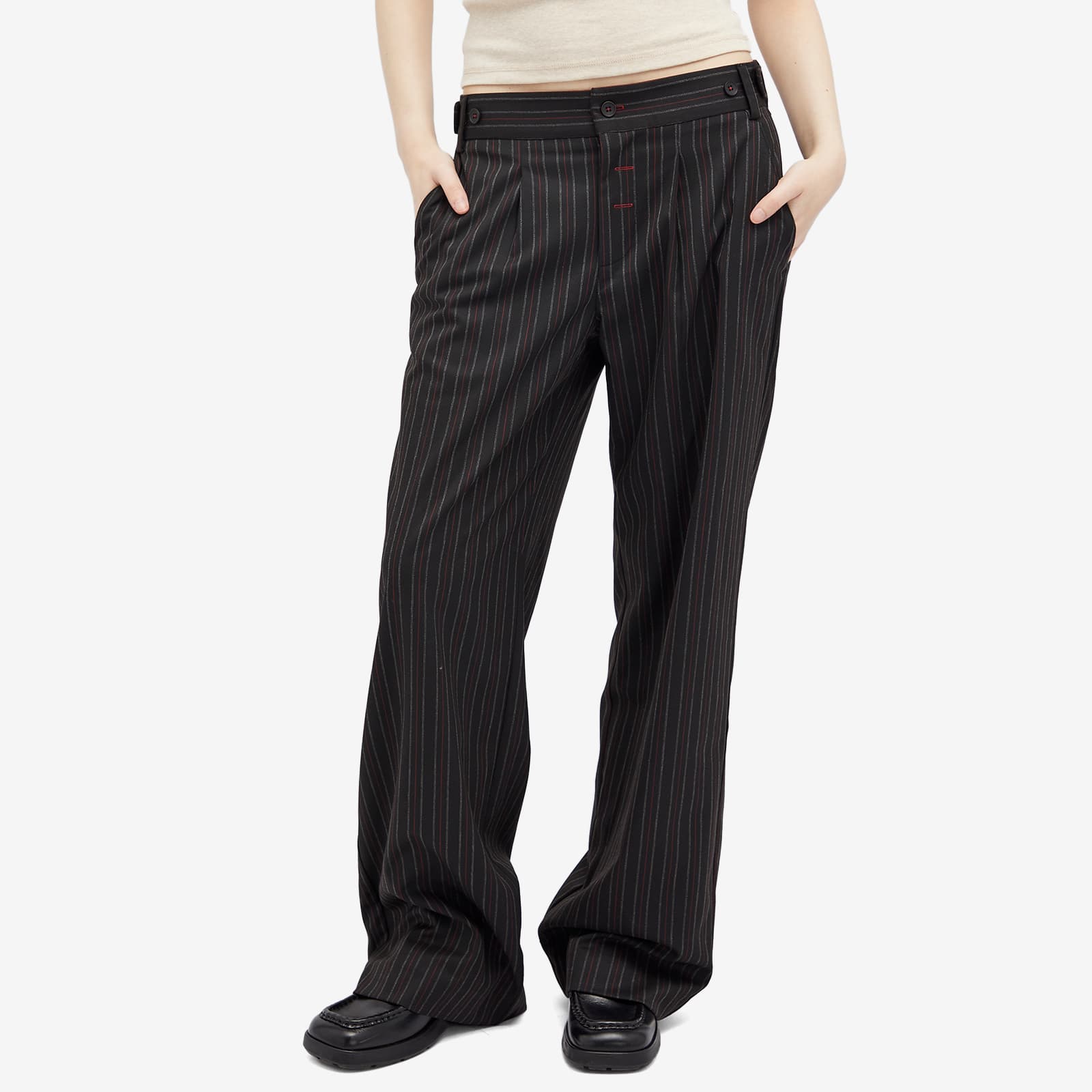 Peachy Den Lennox Pinstripe Trousers Heavy Lead | END. (HK)
