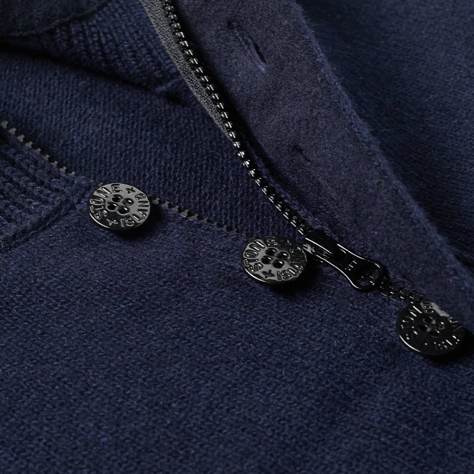 Stone Island Lambswool Button Half Zip Knit Navy | END.