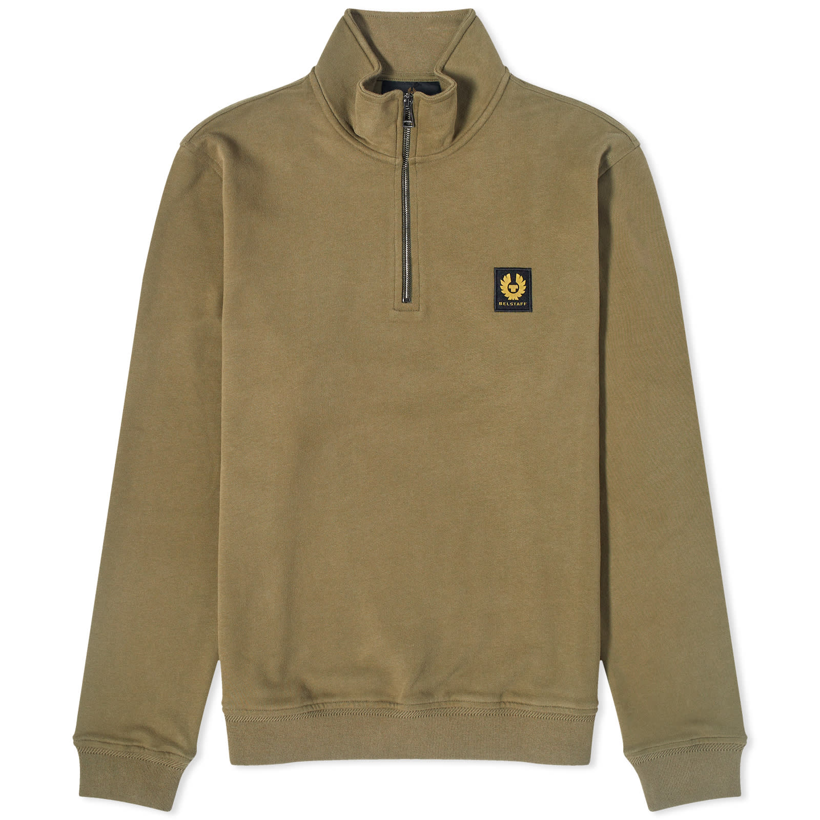 Belstaff Patch Quarter Zip Sweat True Olive | END. (GB)