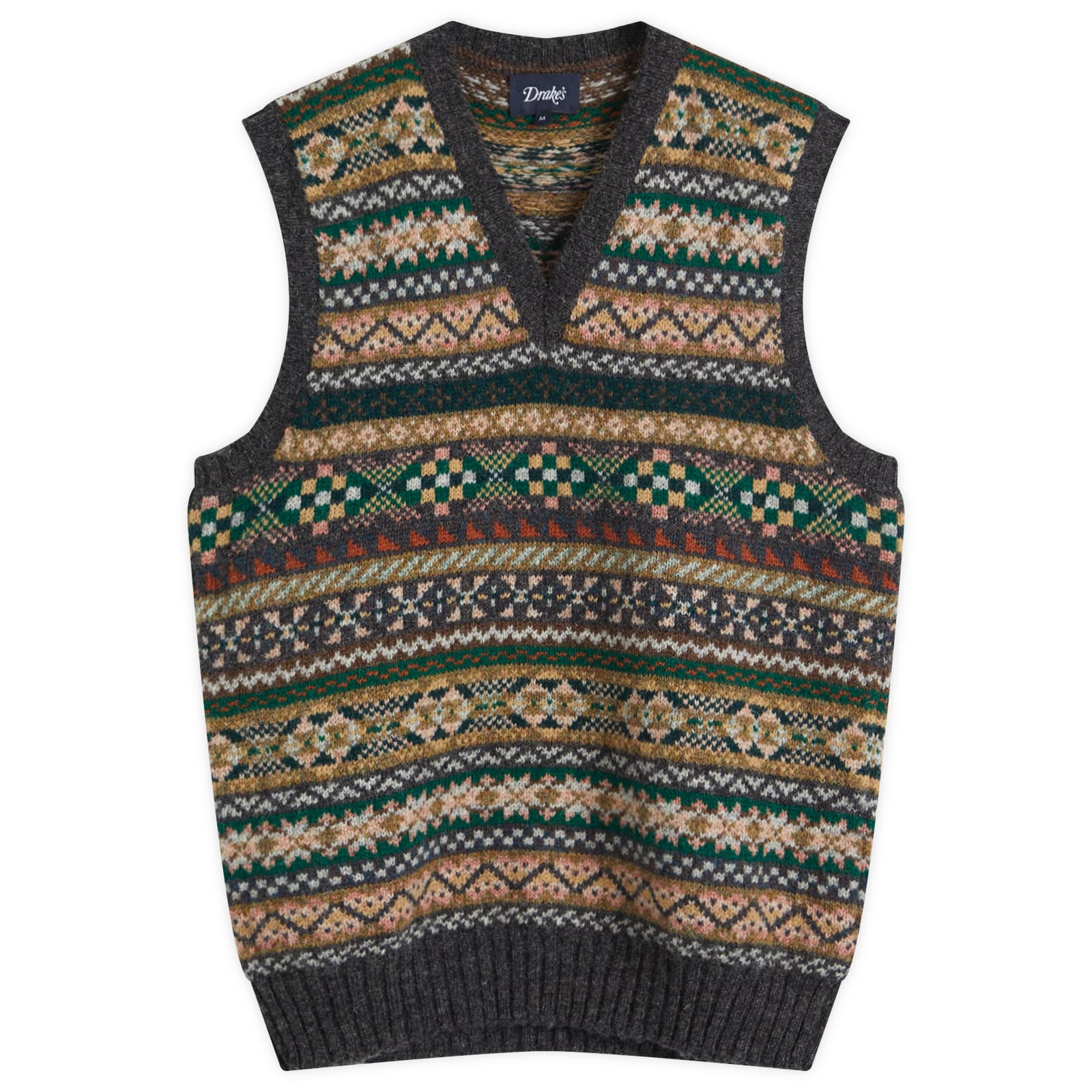 Drake's Fair Isle Knitted Vest Purple Multi | END. (HK)