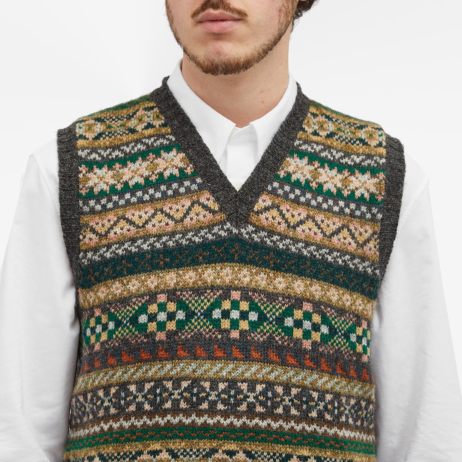 Drake's Fair Isle Knitted Vest Purple Multi | END. (KR)