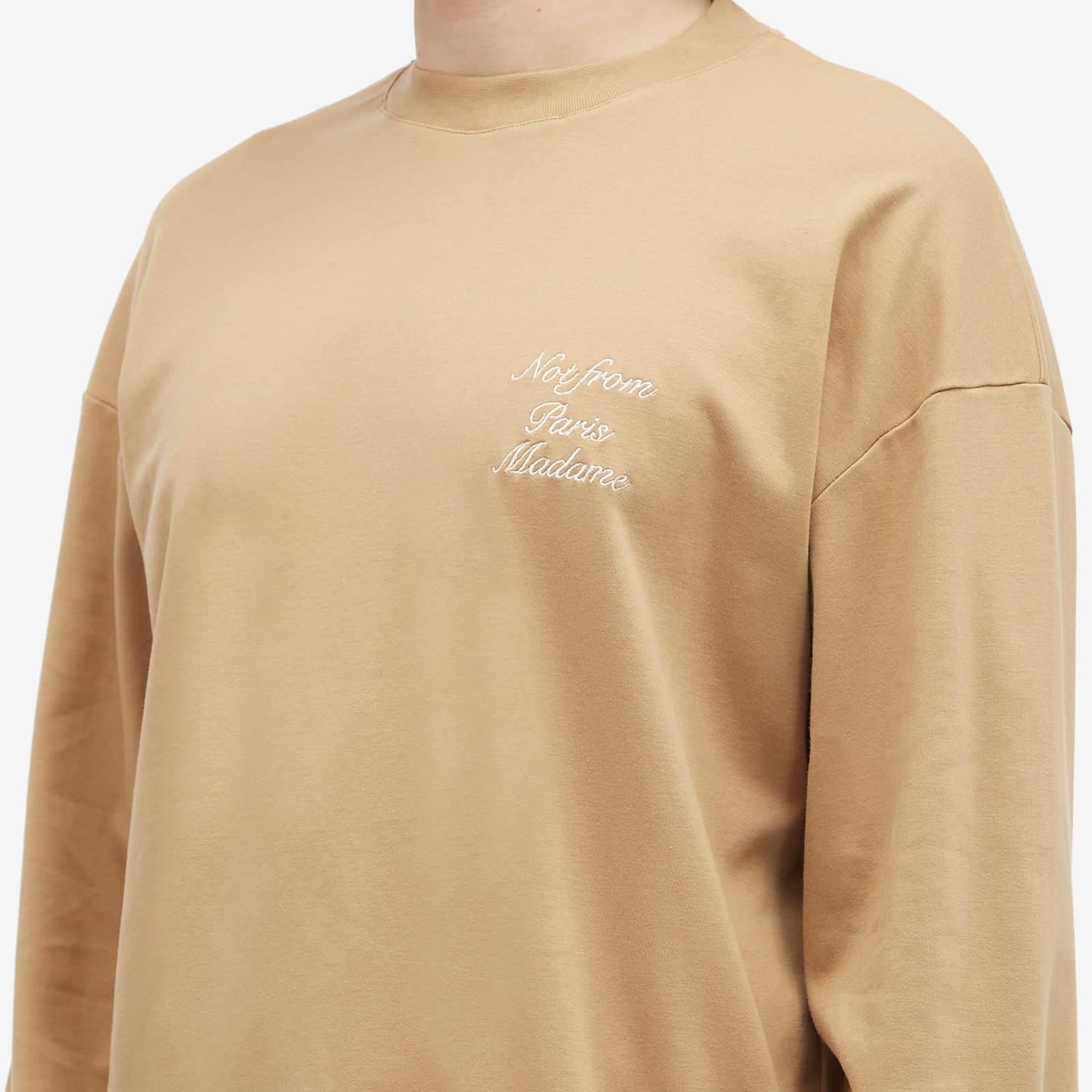 Drôle de Monsieur Not From Paris Madame Calligraphy Long Sle Ice Brown ...