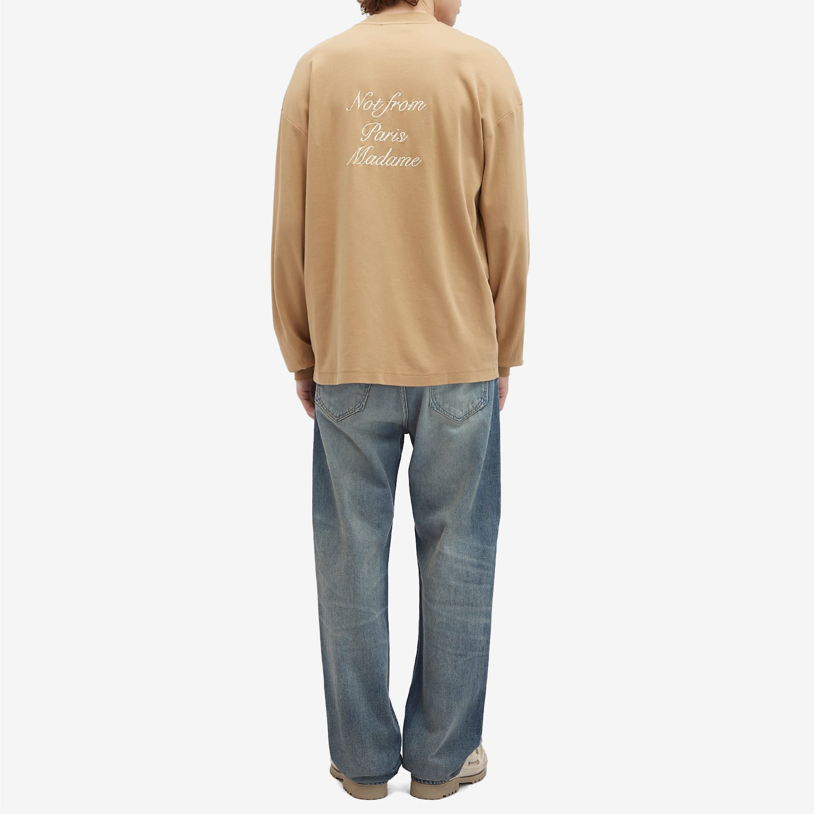 Drôle de Monsieur Not From Paris Madame Calligraphy Long Sle Ice Brown ...