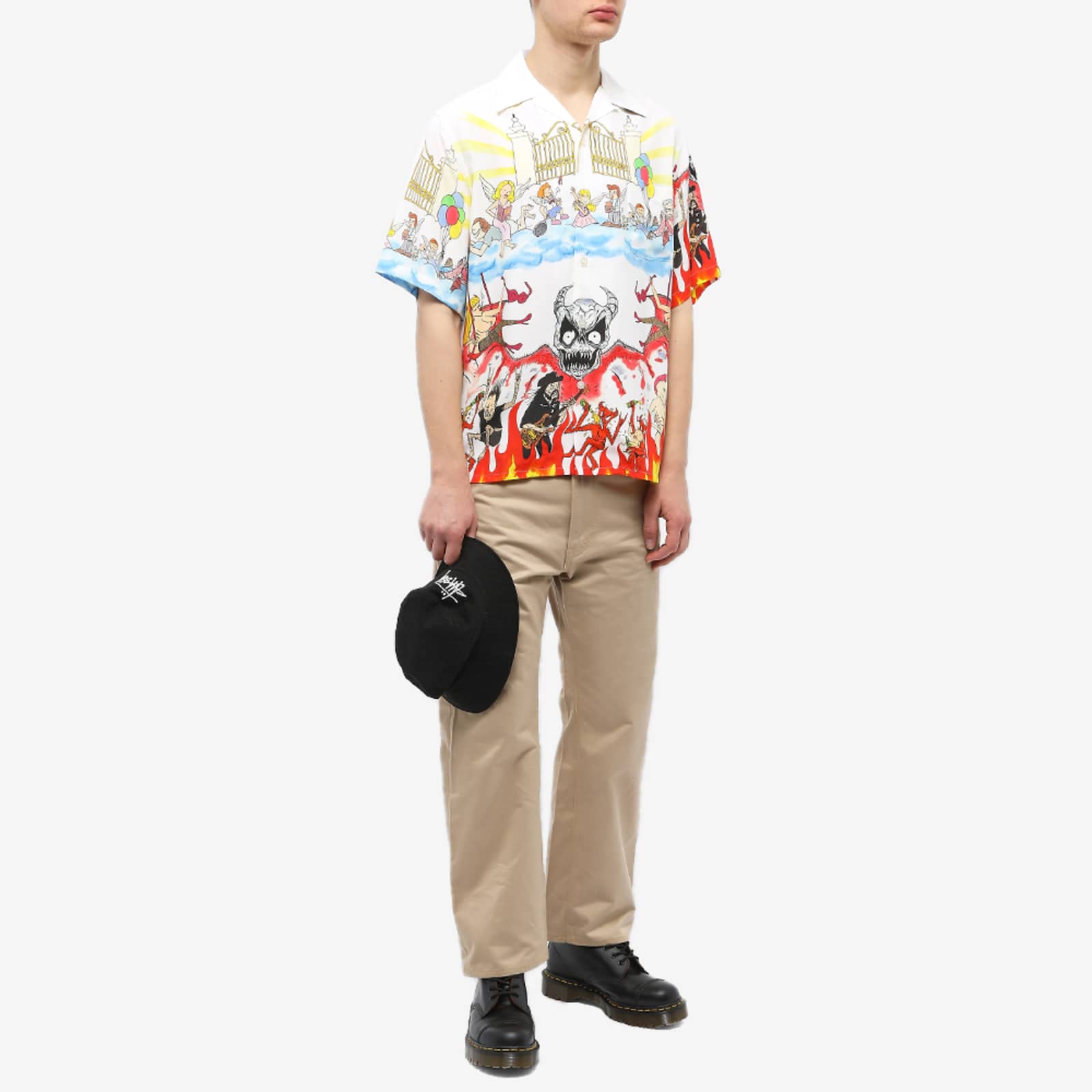 Wacko Maria Neck Face Anniversary Vacation Shirt White | END.