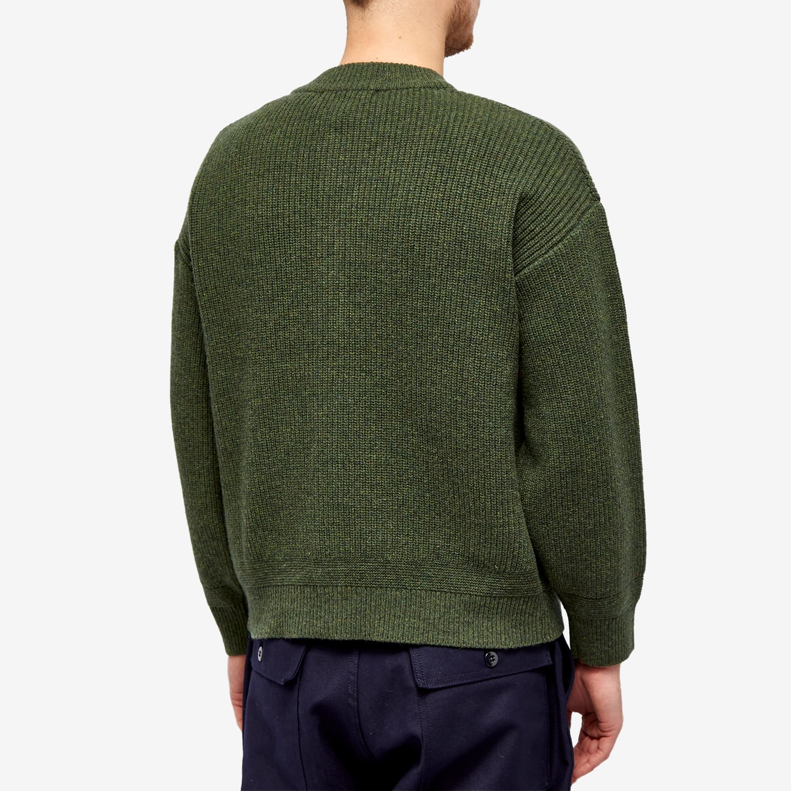 FrizmWORKS Heavy Wool Round Cardigan Forest Green | END.