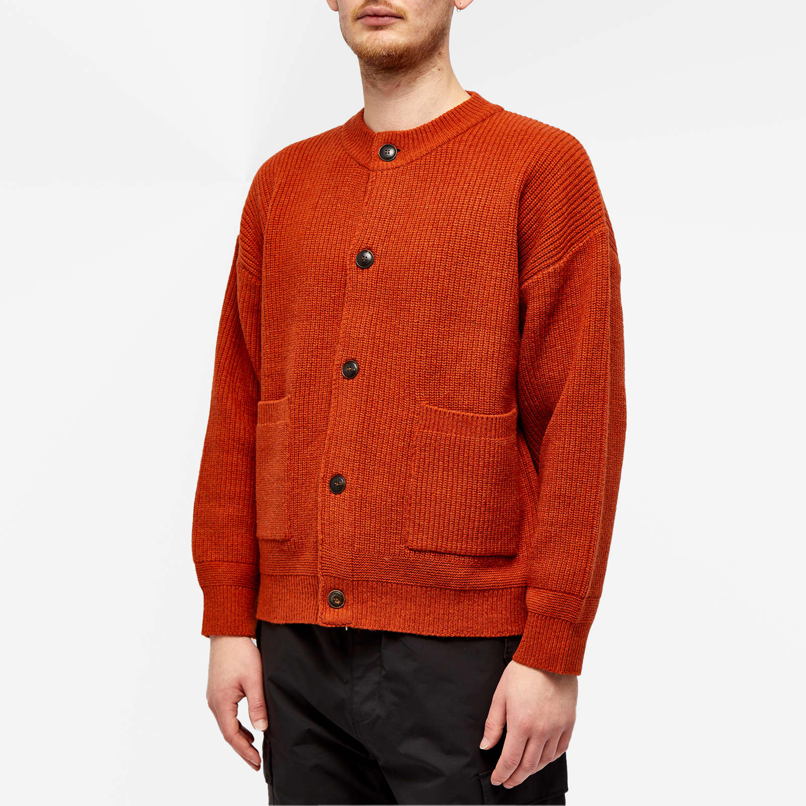 FrizmWORKS Heavy Wool Round Cardigan Brick | END. (GB)