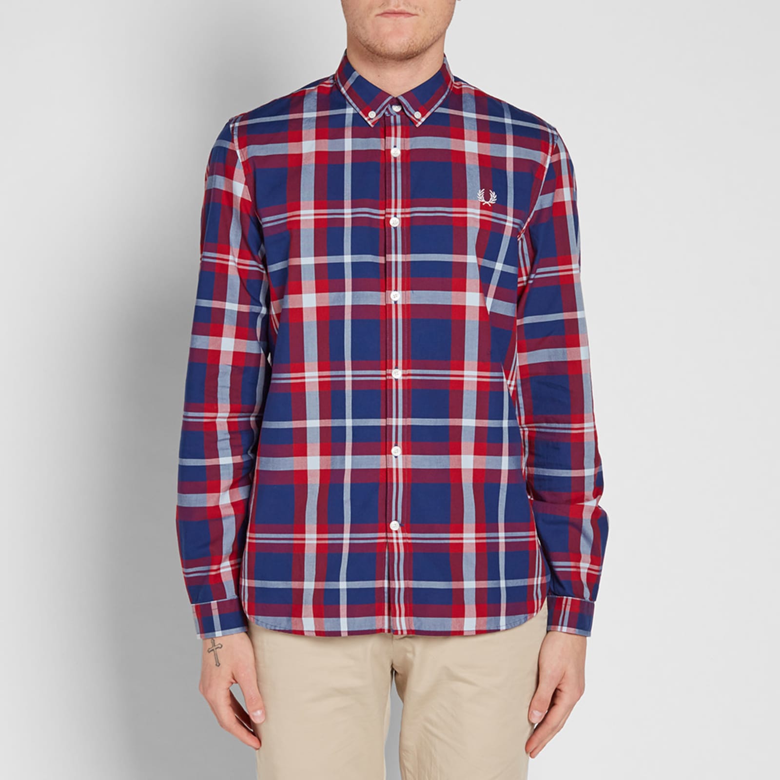 Fred Perry Bold Check Shirt Red | END. (HK)